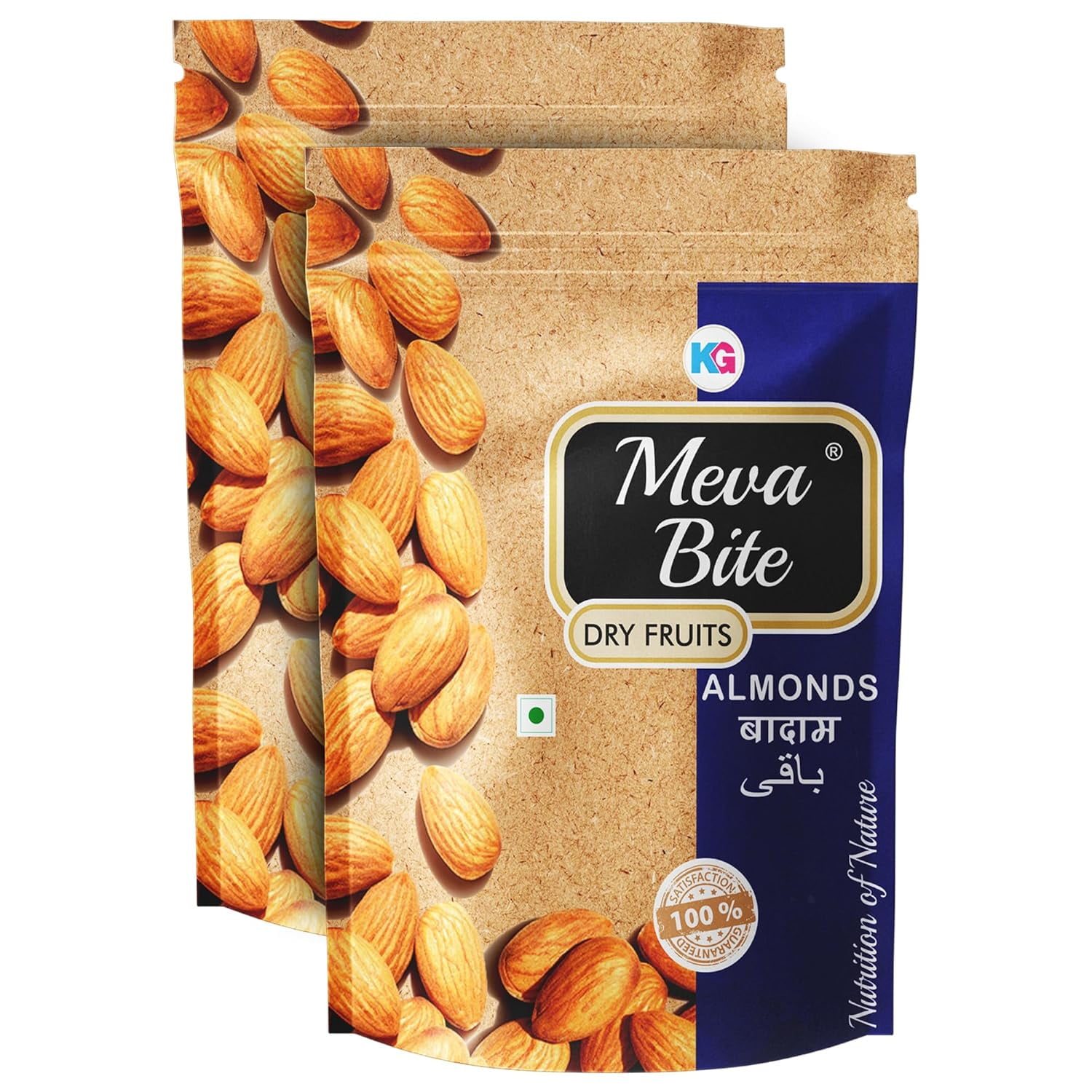 100% Natural California Almonds By Meva Bite 400gm, (Pack Of 2 *200gm ...