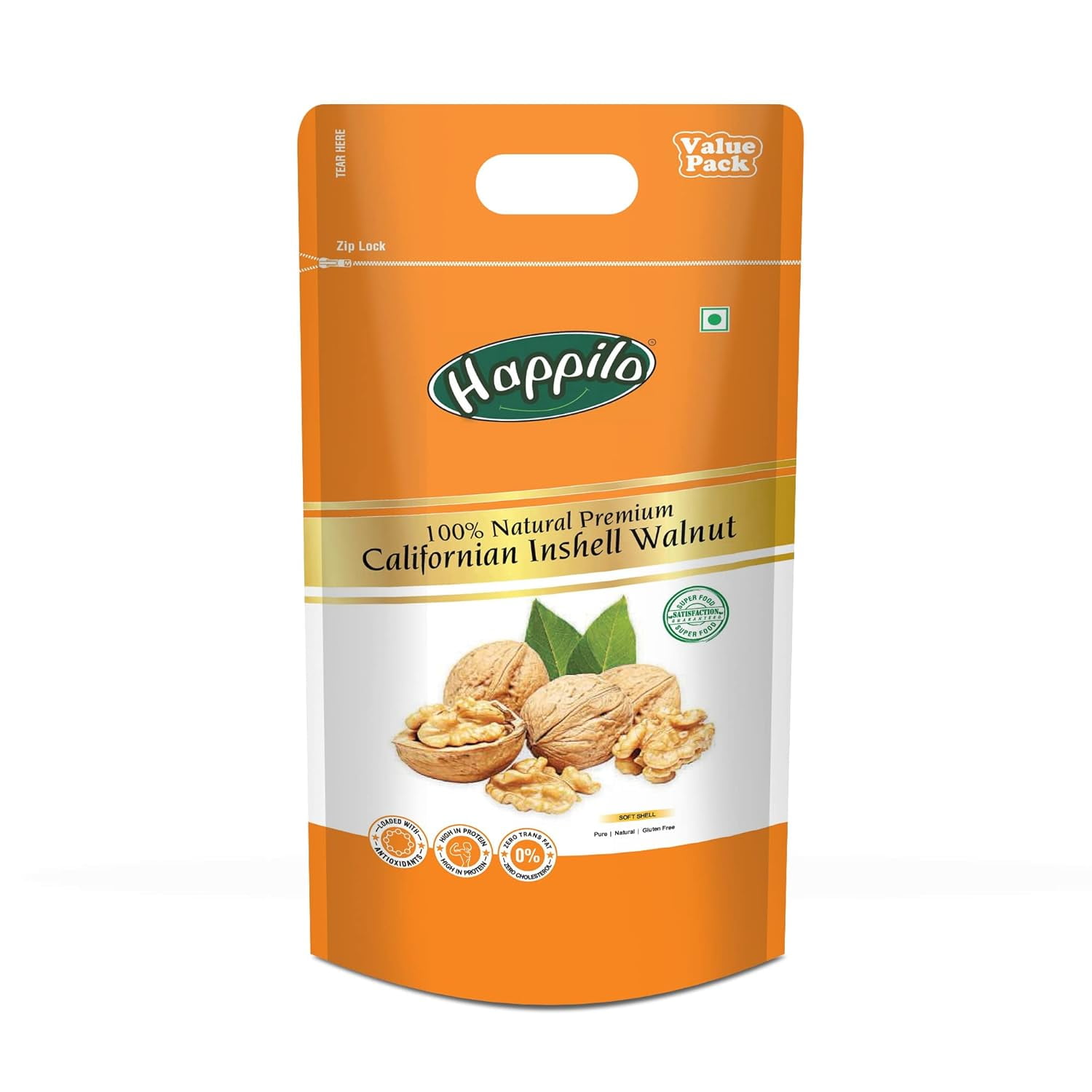100% Natural Californian Inshell Dried Walnut By Happilo 1kg, | Rich ...