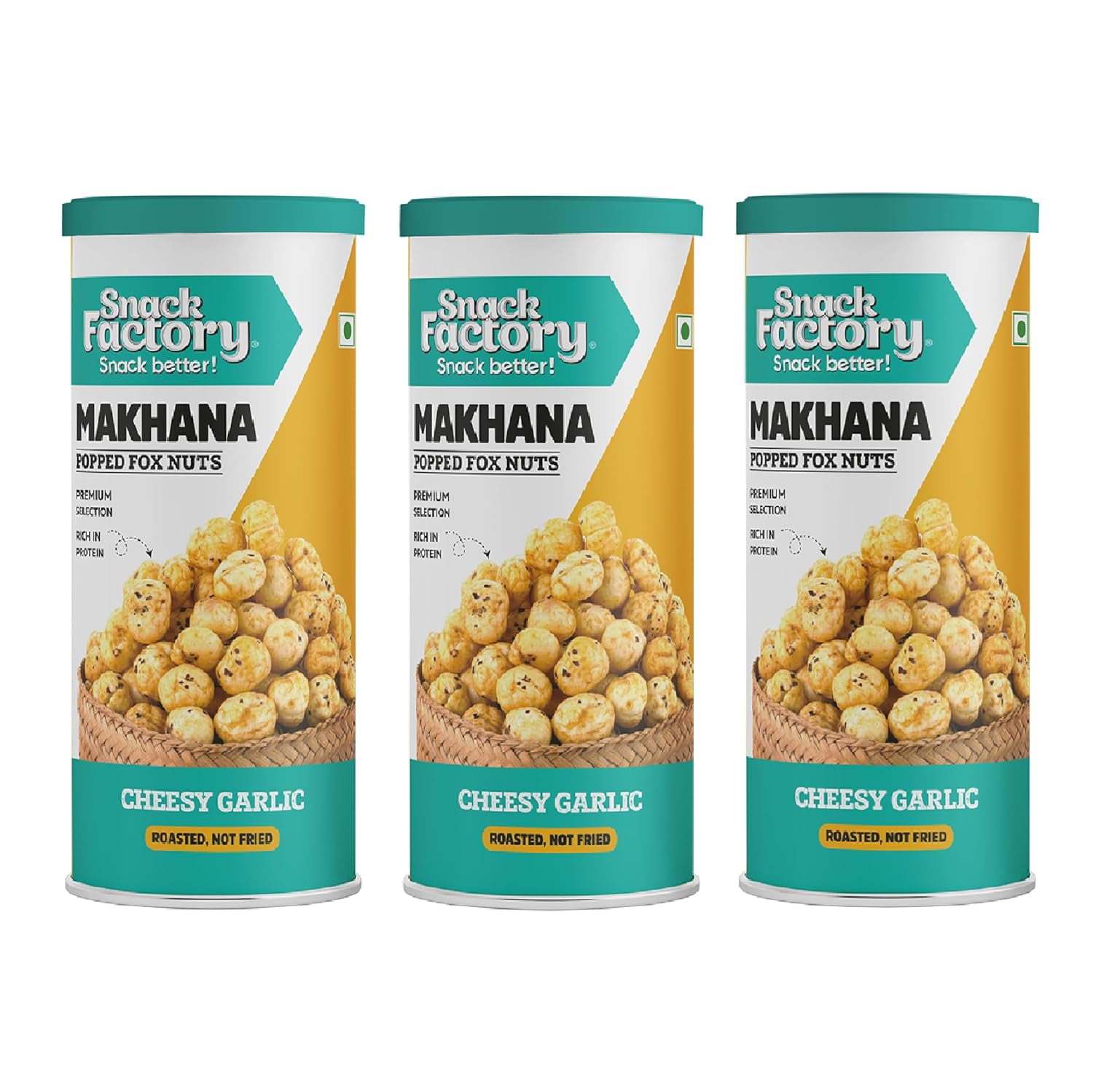 100% Natural Cheesy Garlic Masala Makhana By Snack Factory 240gm, (80gm ...