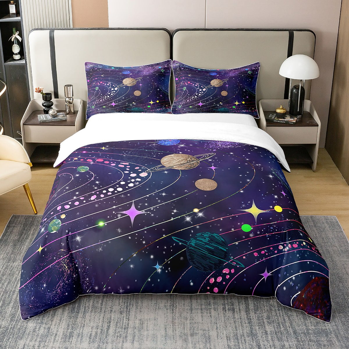 100% Natural Cotton Galaxy Duvet Cover Full Size for Kids Boys Girls ...