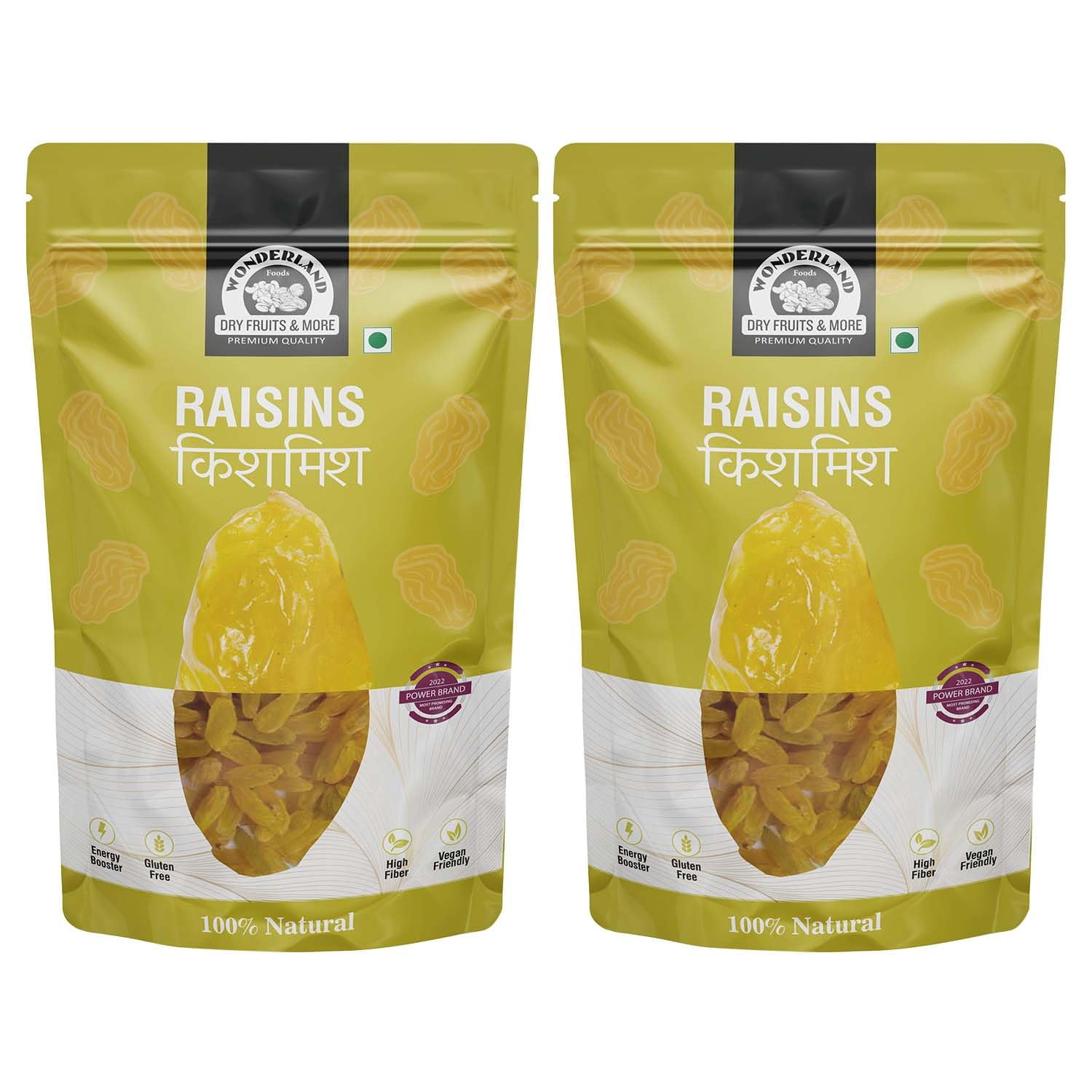 100% Natural Dry Fruits Raisins By Wonderland Foods 1kg, (500gm * Pack ...