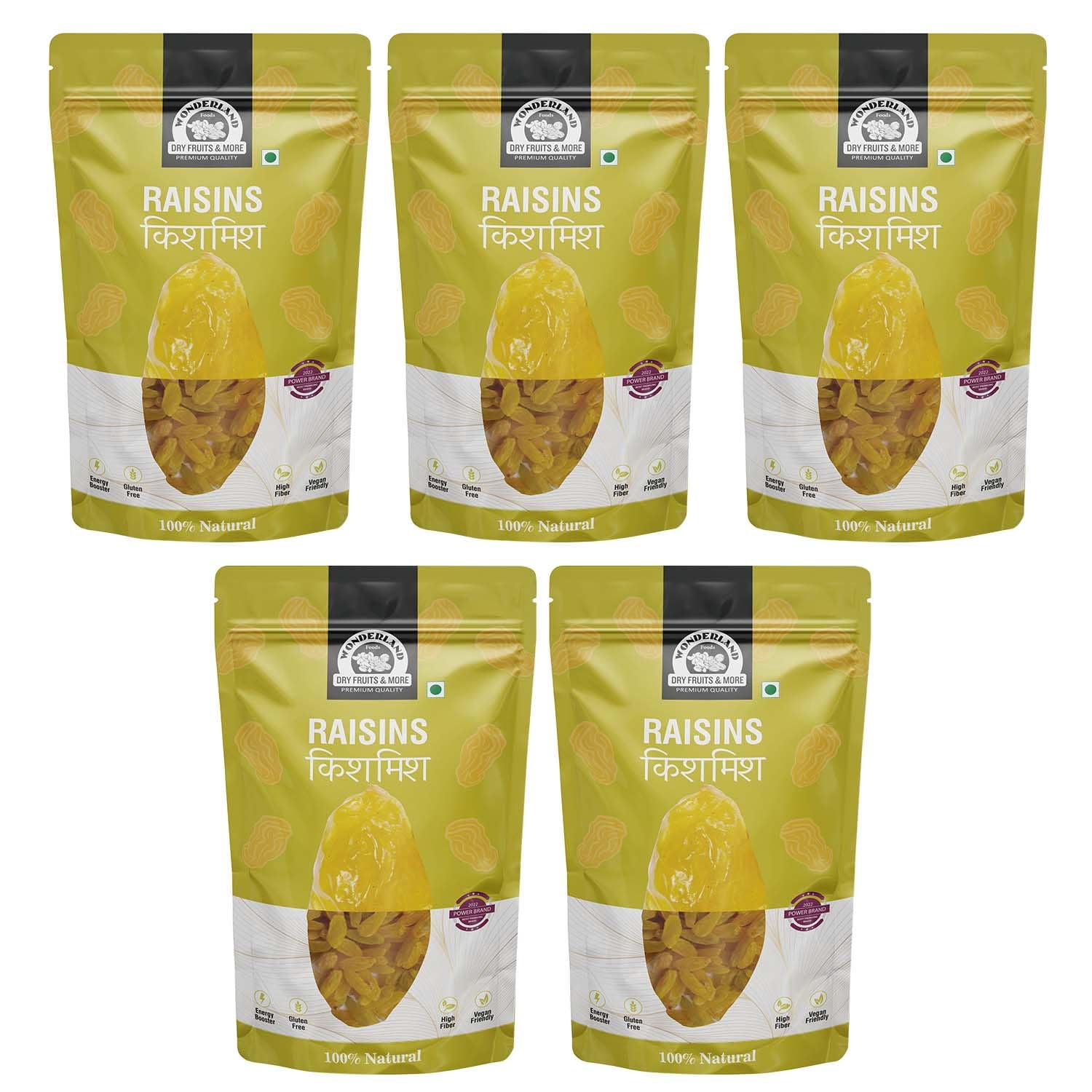 100% Natural Dry Fruits Raisins By Wonderland Foods 2.5kg, (500gm ...