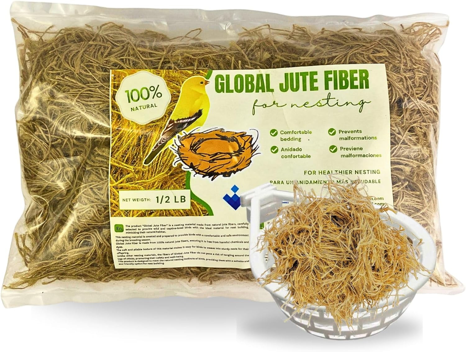 100% Natural Fiber Jute Nesting Material for Bird Nests, Canaries ...