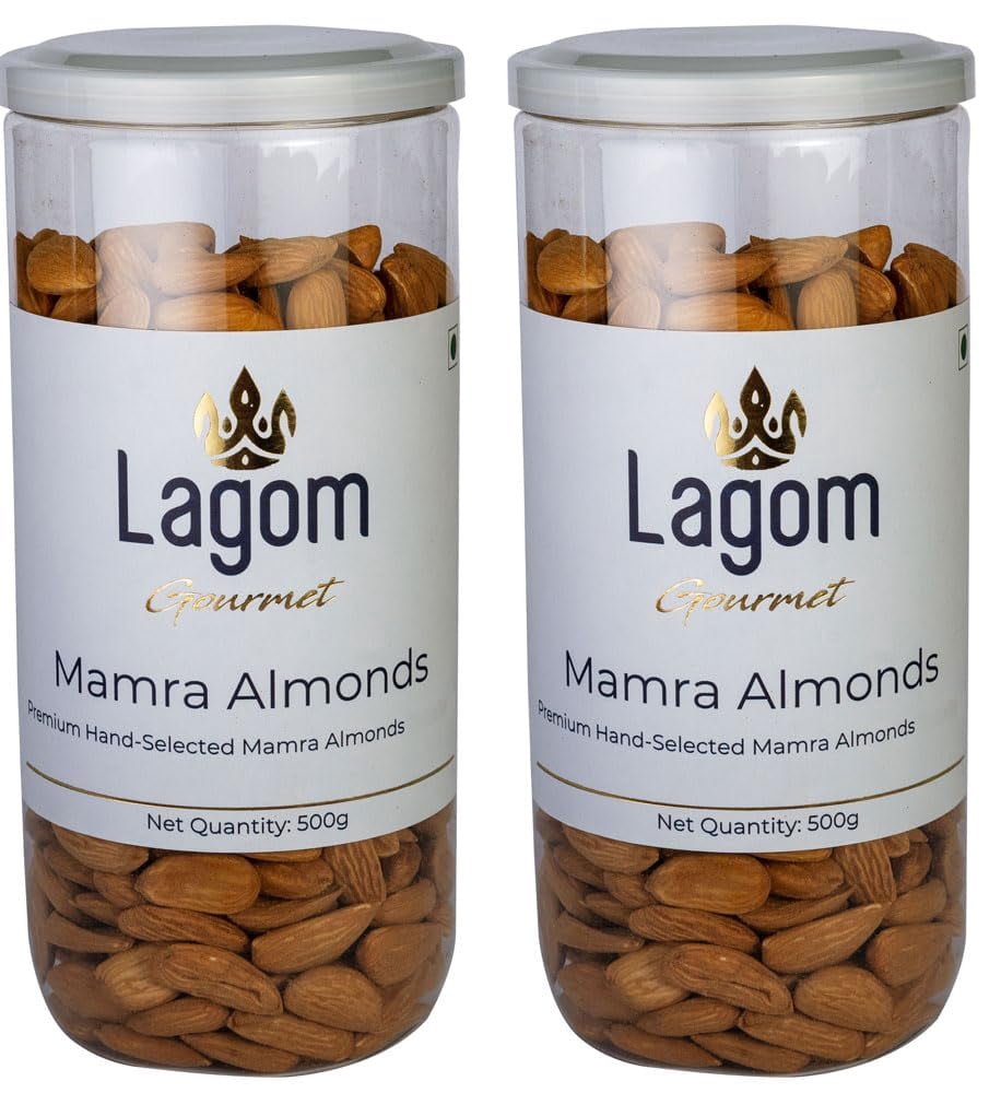 100% Natural Gourmet Mamra Almonds By Lagom 1kg, (500gm * Pack Of 2 ...