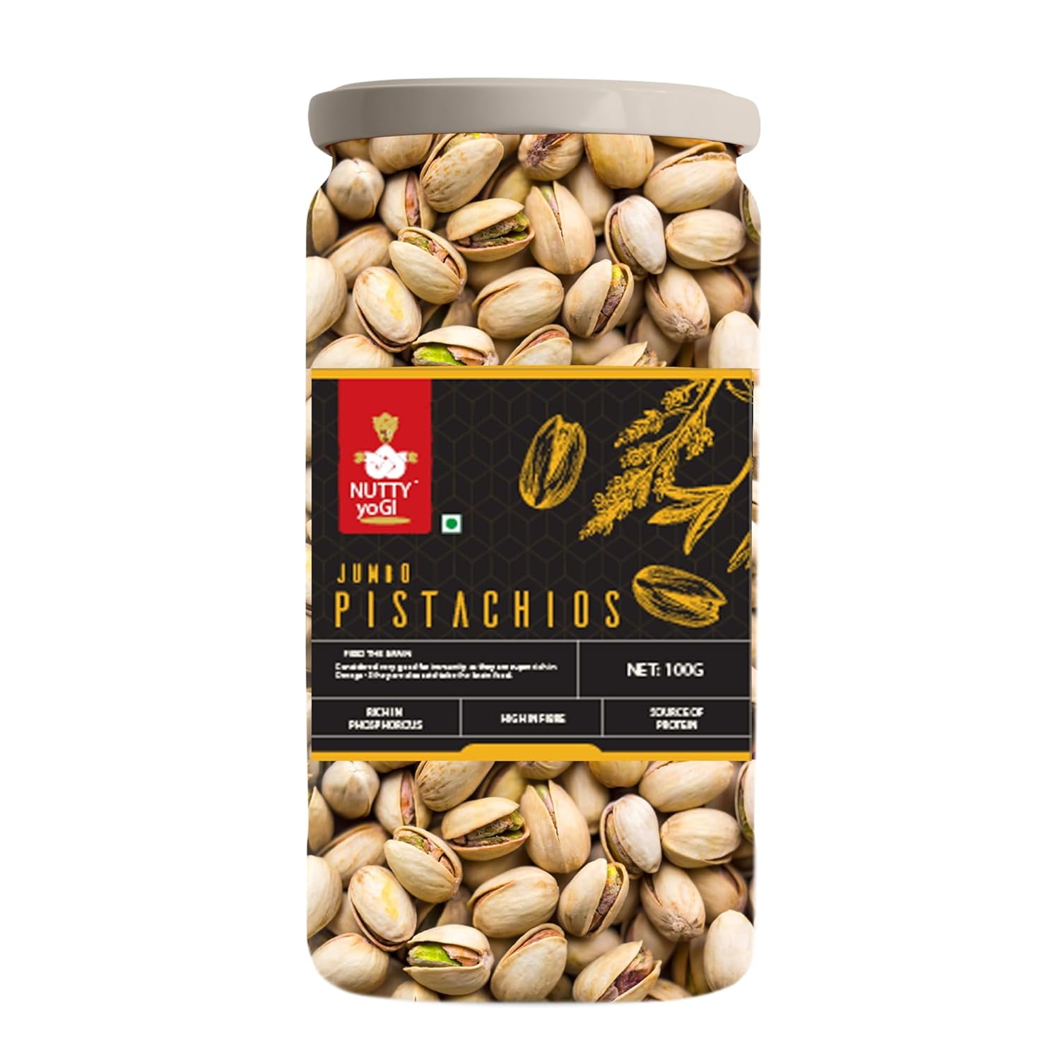 100% Natural Jumbo Shelled Pistachios By Nutty Yogi 100gm, | Super ...