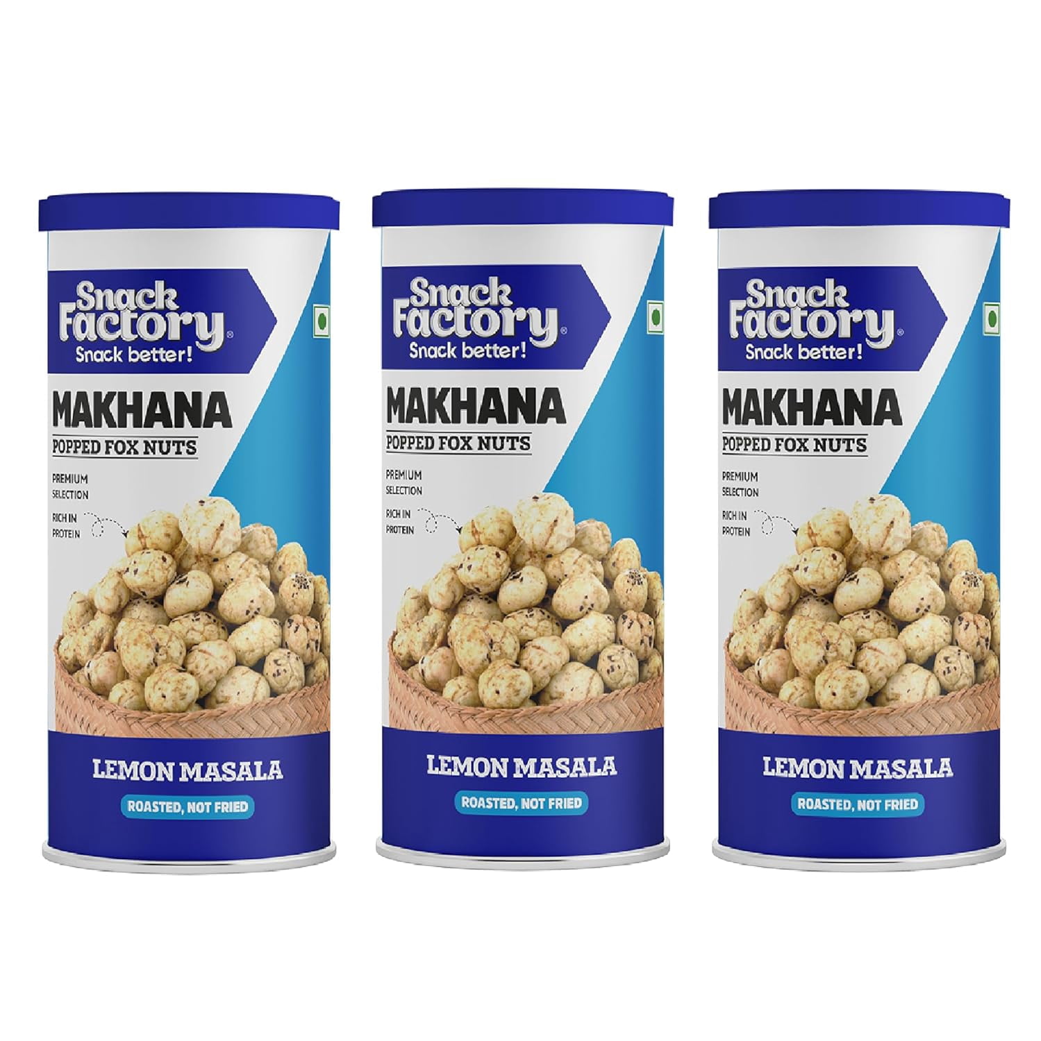 100% Natural Lemon Masala Makhana By Snack Factory 240gm, (80gm * 3 ...