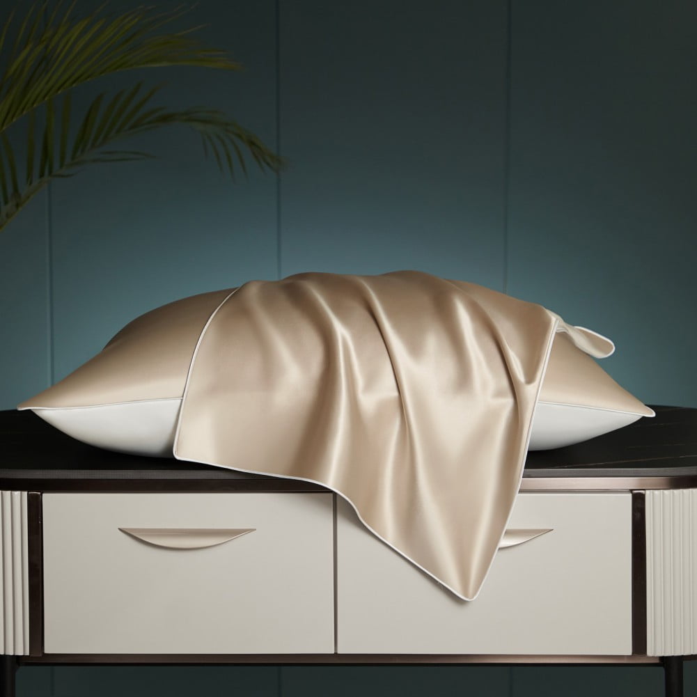 100% Natural Mulberry Silk Collection 19 Momme Champagne Gold Silk ...