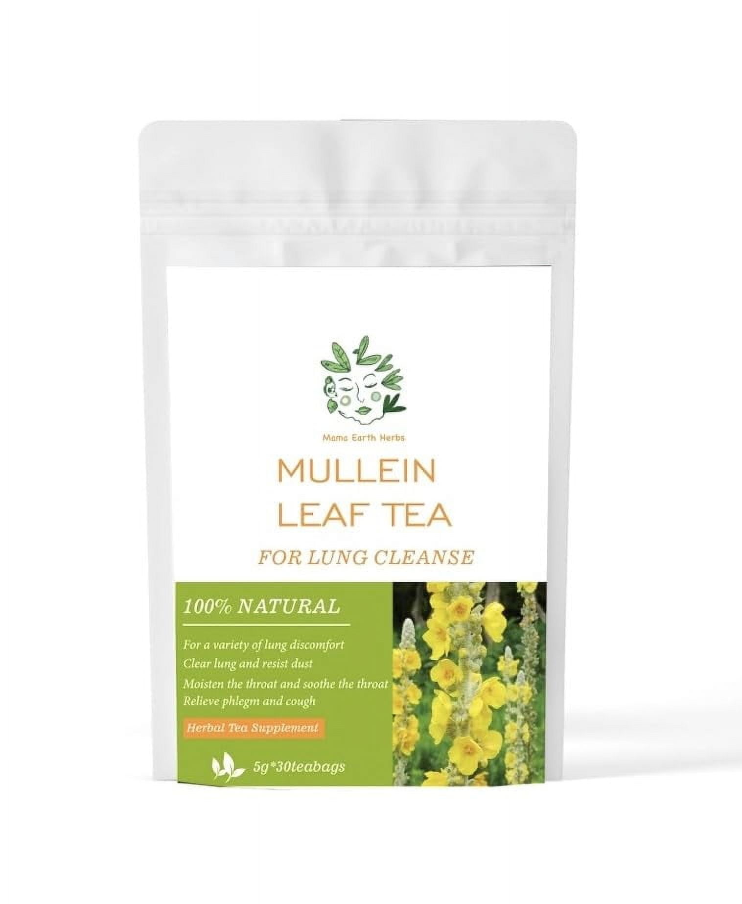 100% Natural Mullein Leaf Tea For Lung Cleanse, Smokers Respiratory ...