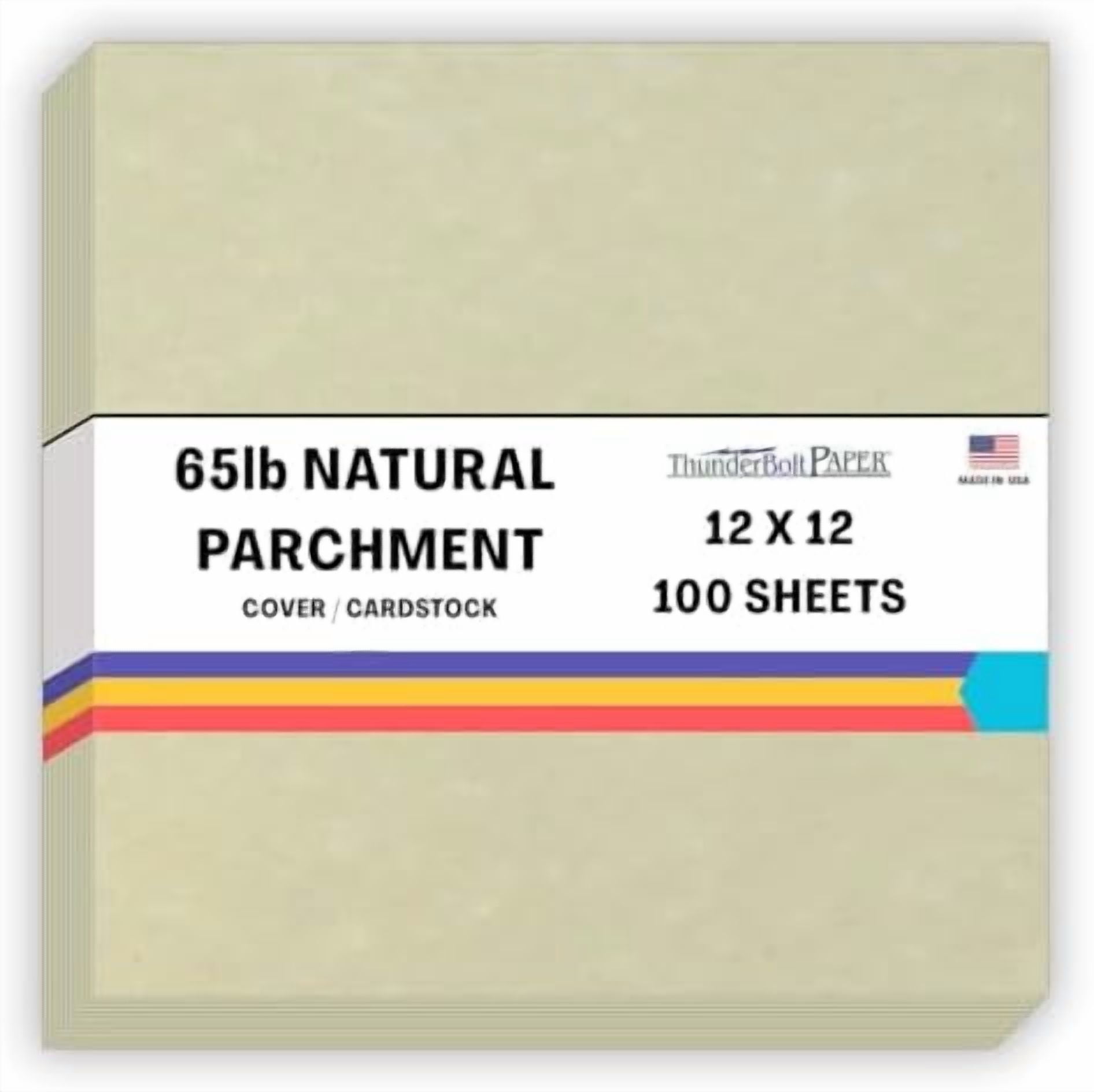 100 Natural Parchment 65lb Cover Paper Sheets 12 X 12 Inches Cardstock ...