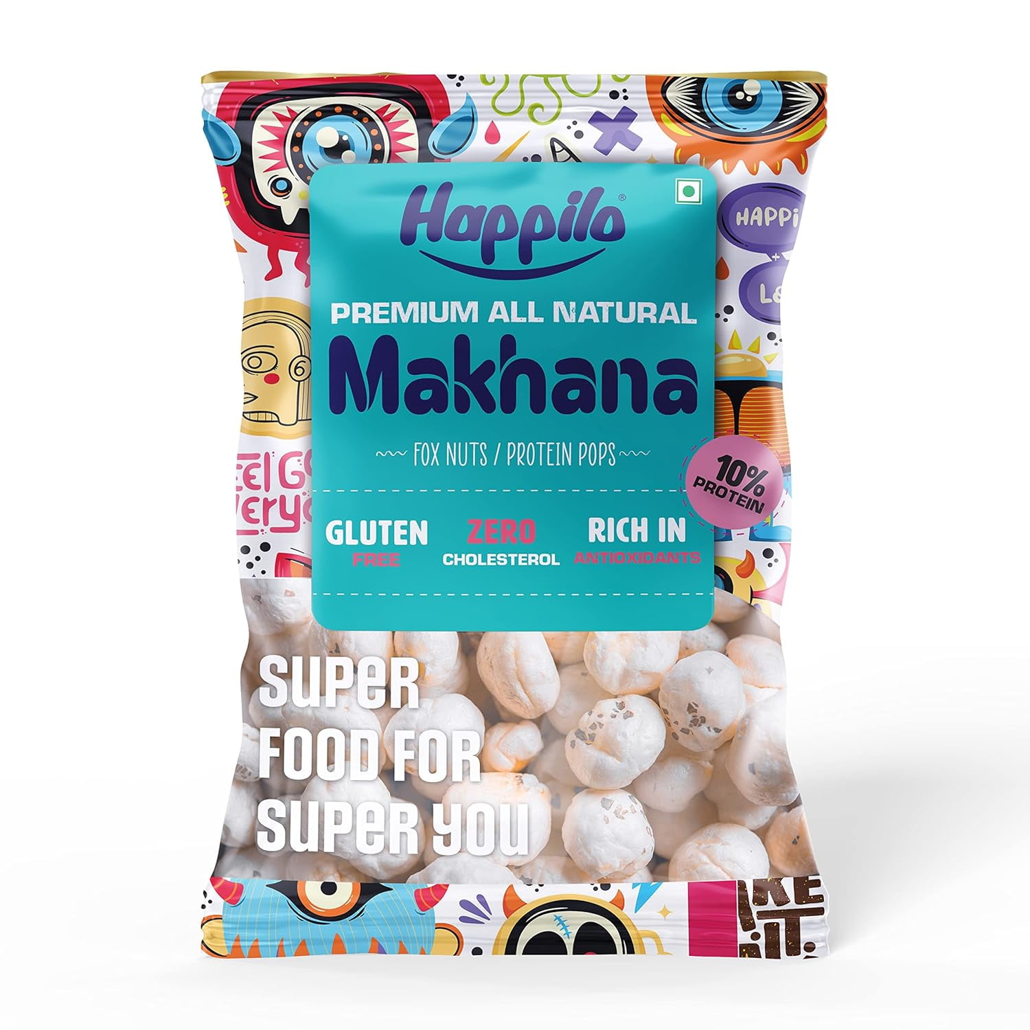 100% Natural Phool Makhana By Happilo 100gm, | Roasted Flavoured Foxnut ...