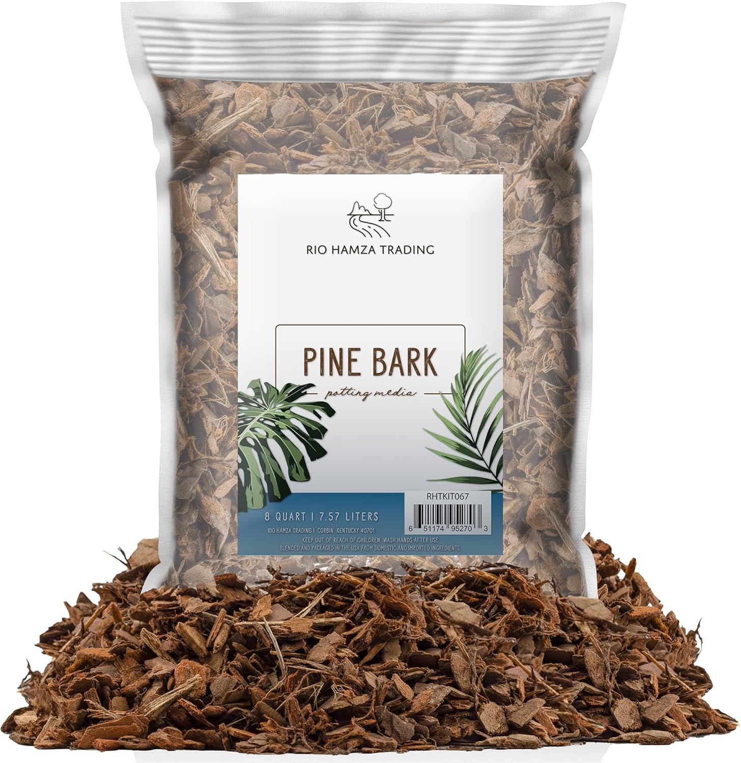 100% Natural Pine Bark Mulch Nuggets (8 Quarts), Small Mulch Chips for ...