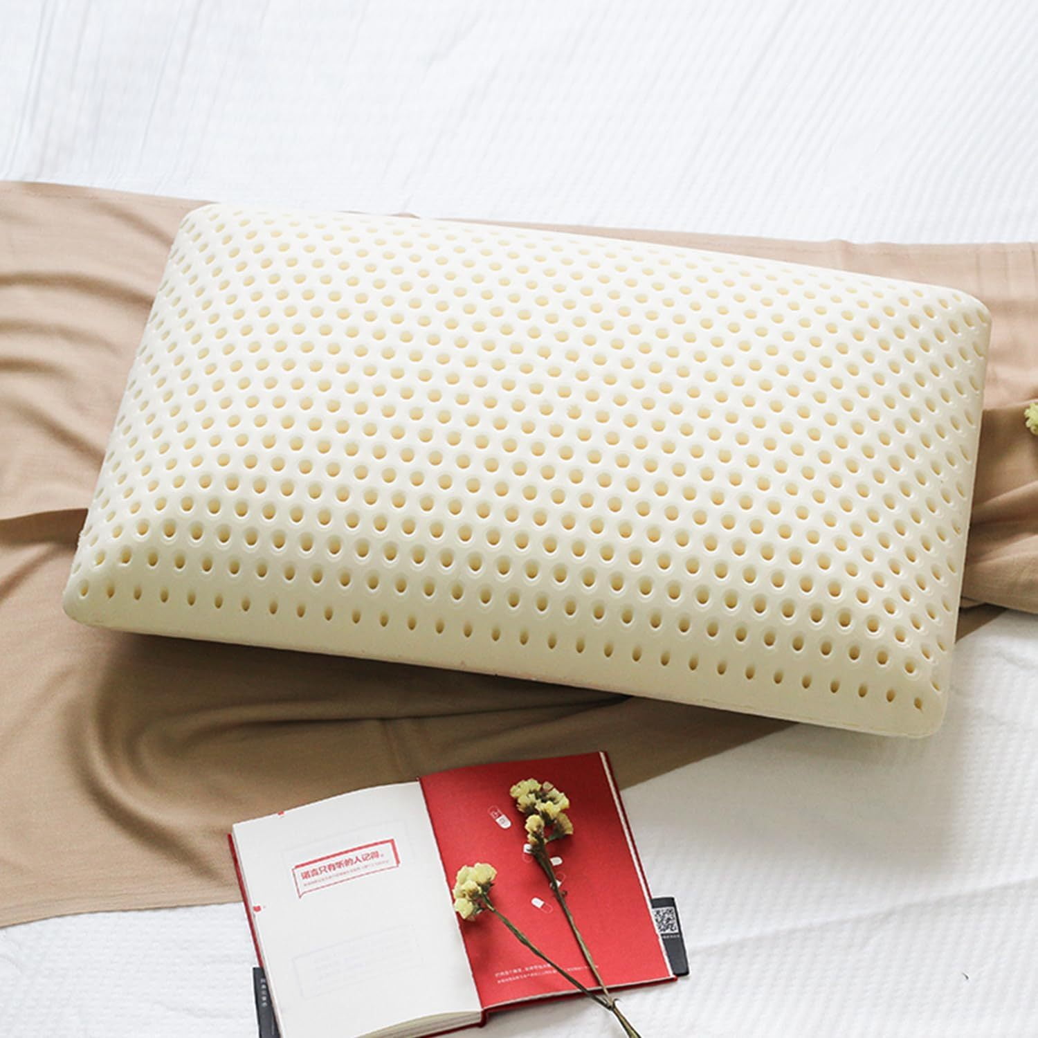 100% Natural Premium Latex Pillow, Medium Low Pofile Latex Dunlop ...