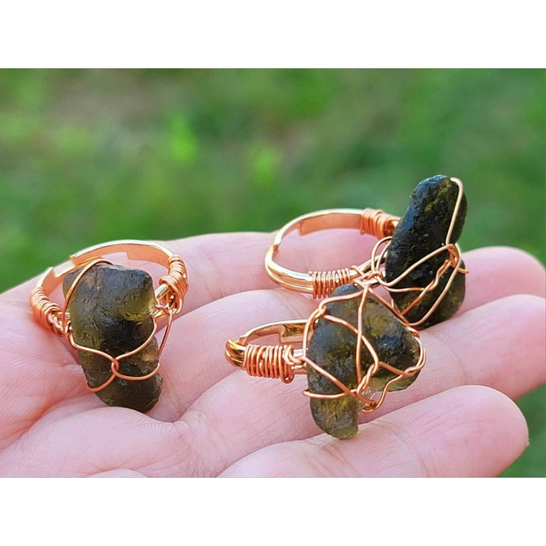 Genuine moldavite ring store