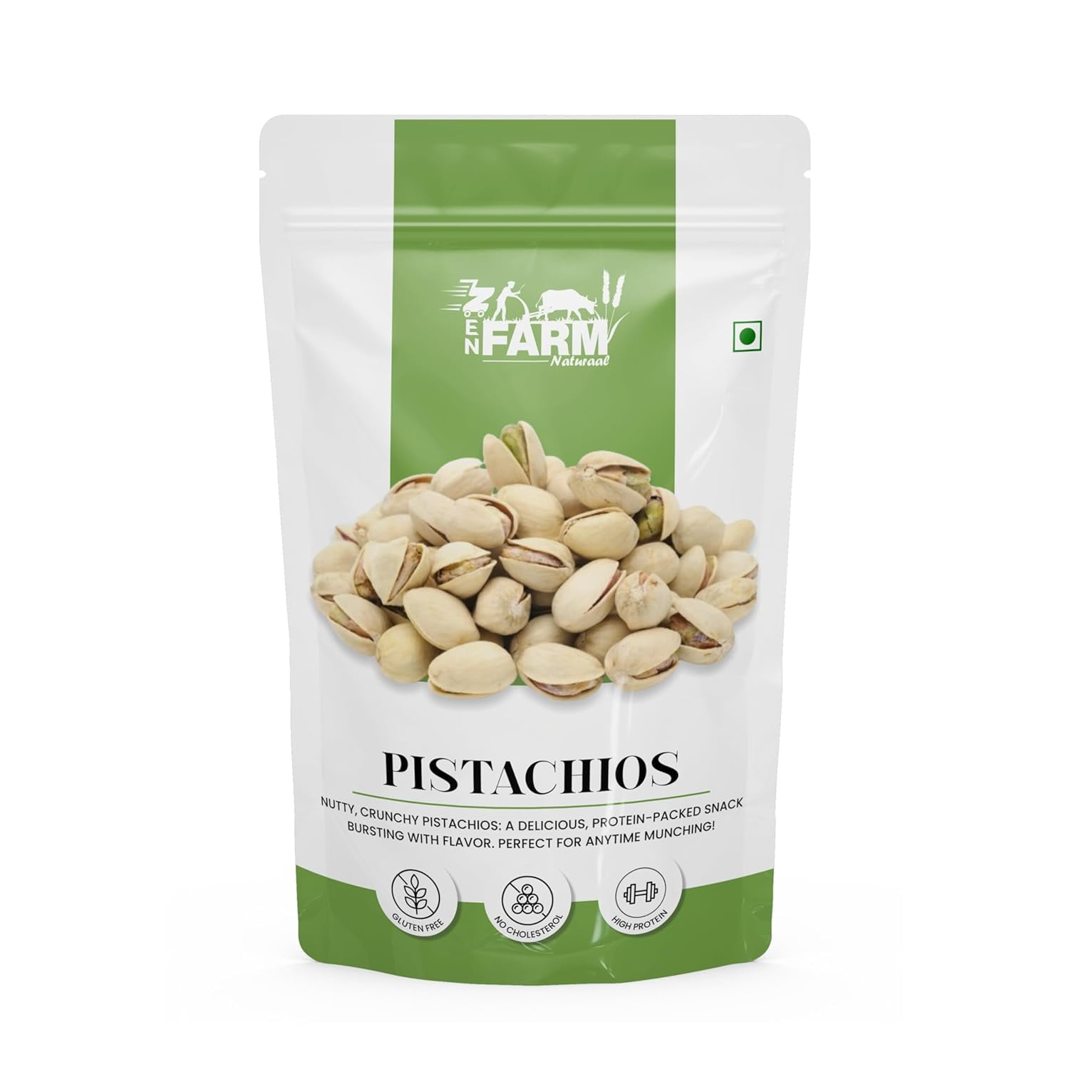 100% Natural Roasted & Salted Pistachios Inshell By Zen Farm Naturaal 500gm, | Rich In Protein ...