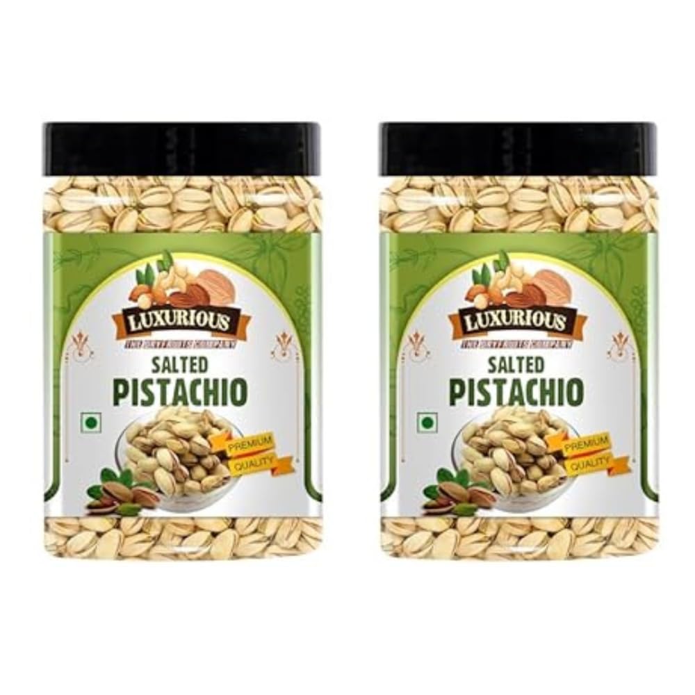 100% Natural Salted Pistachios With Shell By Luxurious 1kg, (500gm * 2) | Healthy & Delicious ...