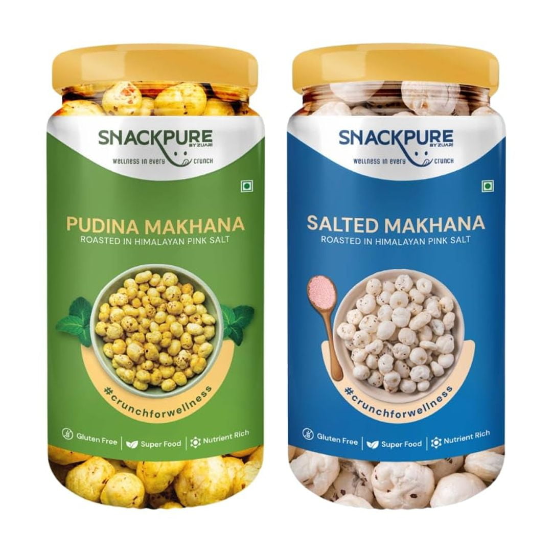 100% Natural Salted & Pudina Flavoured Makhanas By Snackpure 150gm ...