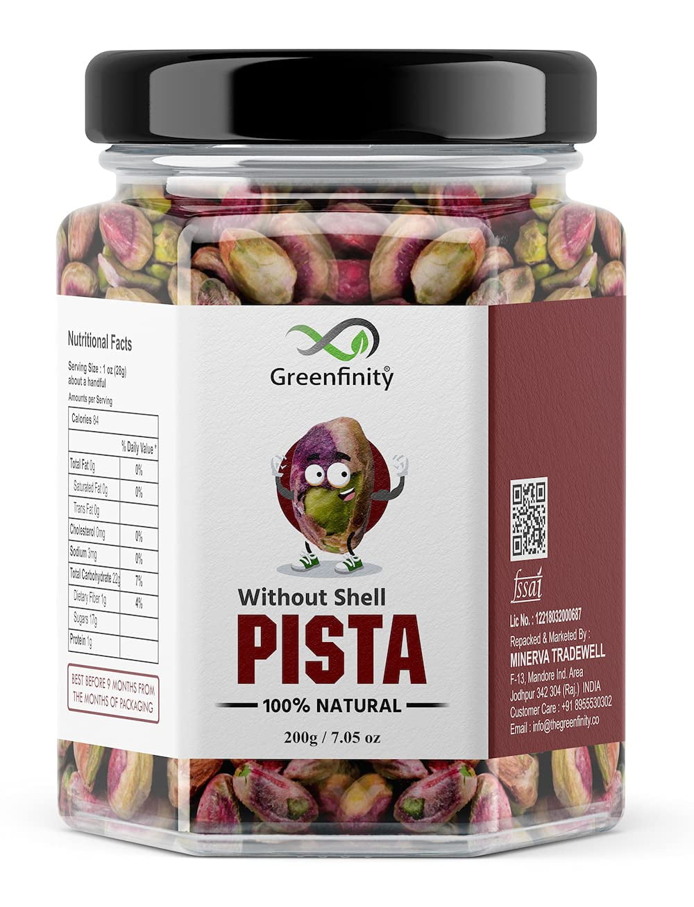 100% Natural Shelled Pistachios With Shell By Greenfinity 200gm ...