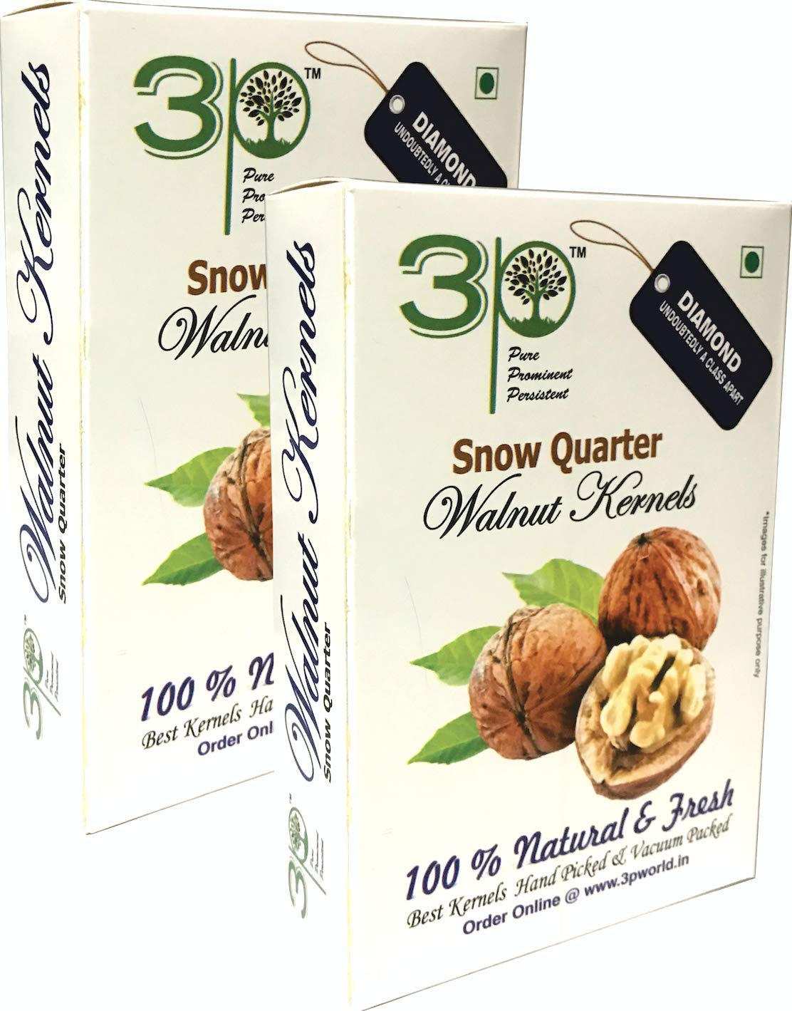 100% Natural Snow Quarter Walnut Kernels By 3P 500gm, (250gm * Pack Of ...