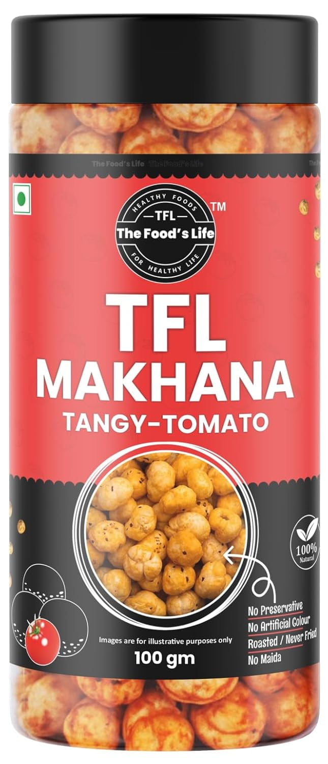 100% Natural Tangy Tomato Roasted Makhana By The Food'S Life 100gm ...