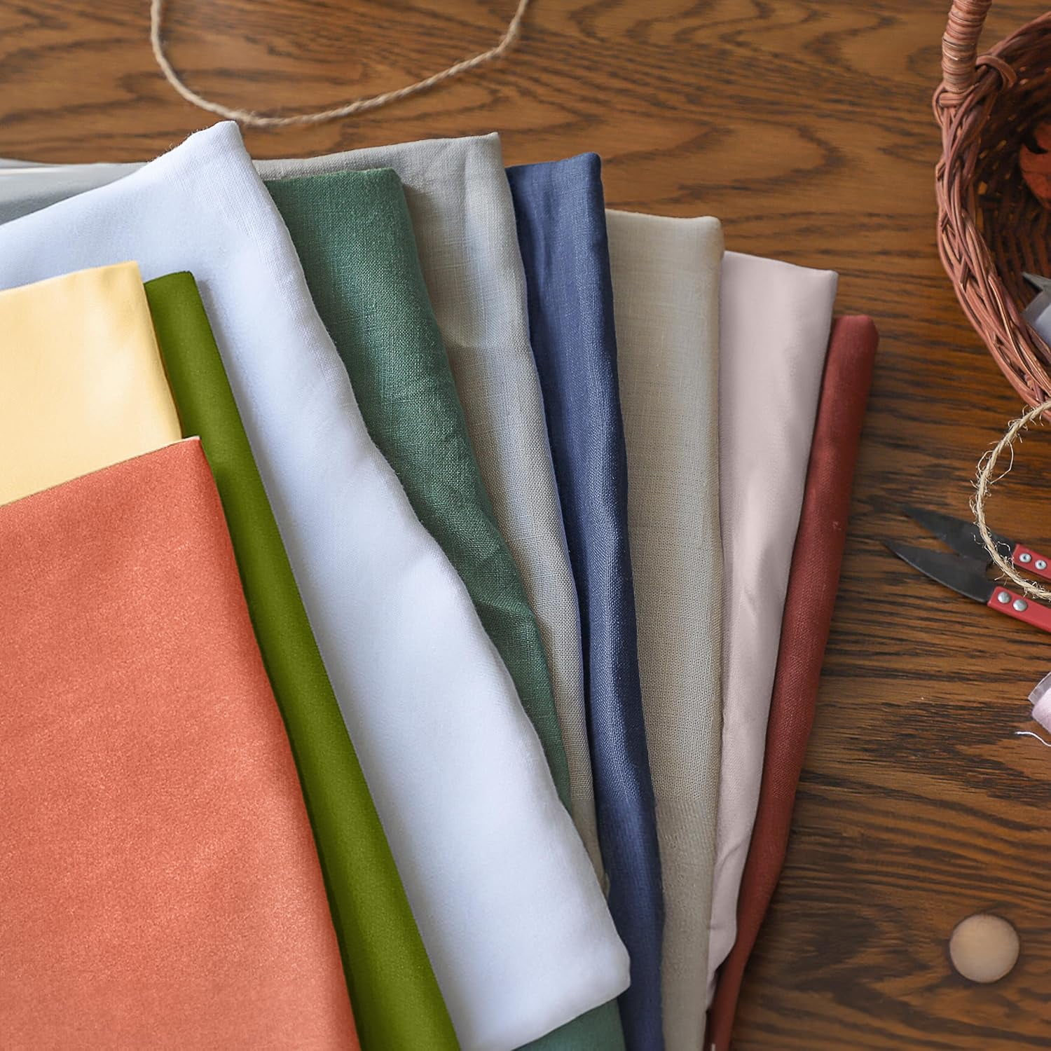 100% Nature Pure Linen Fabric 78 Inch by The Yard, Plain Solid Color ...