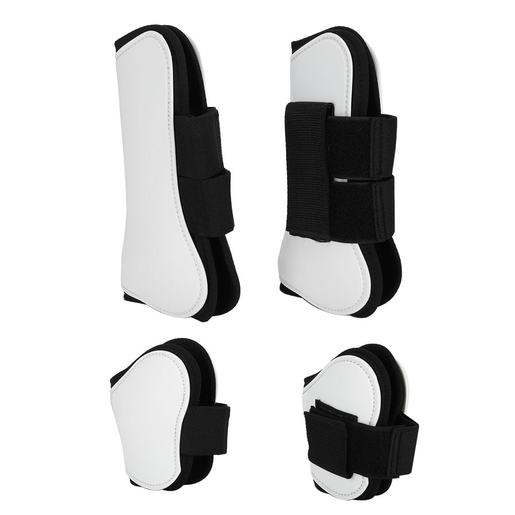 100% New Bulk Pack White PU Riding Horse Leg Protectors Set of 4 with ...