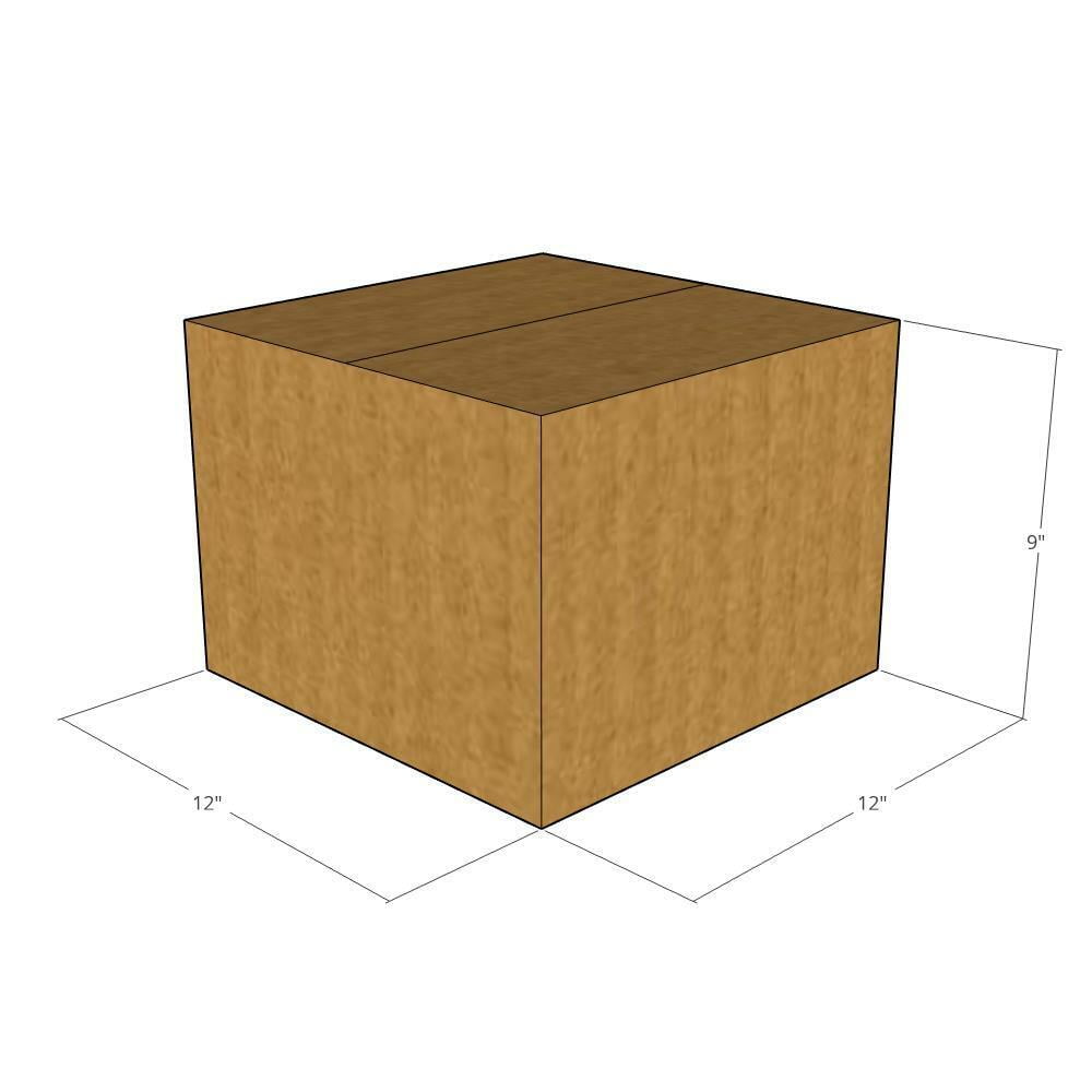 12x12x9 Kraft Brown Corrugated Shipping Boxes, 32 ECT Single-Wall, Qty ...