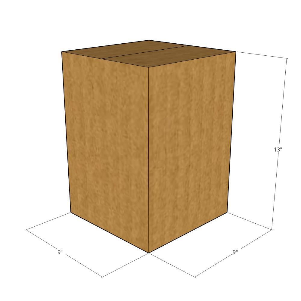9x9x13 Kraft Brown Corrugated Shipping Boxes, 48 ECT Double-Wall, Qty ...