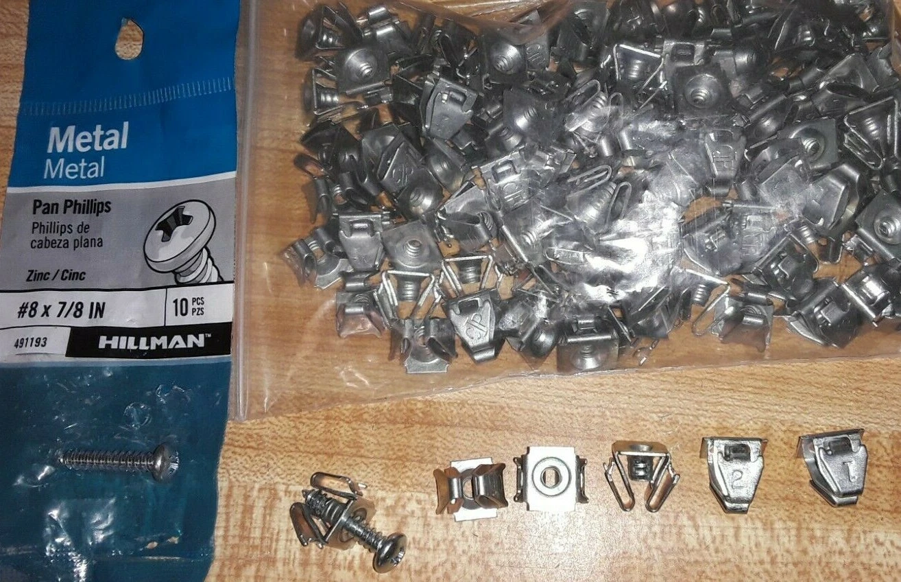 100 New Push In Box Nuts Fits #8 Sheet Metal Screw /Captive Auto Nut ...