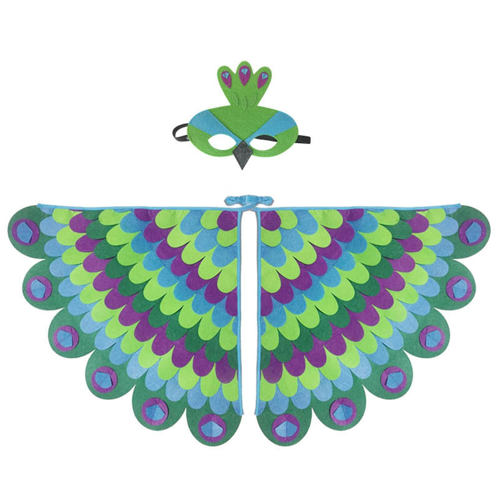 100% New,girls Bird-costume-peacock-wings For Kids With Bird-mask As ...