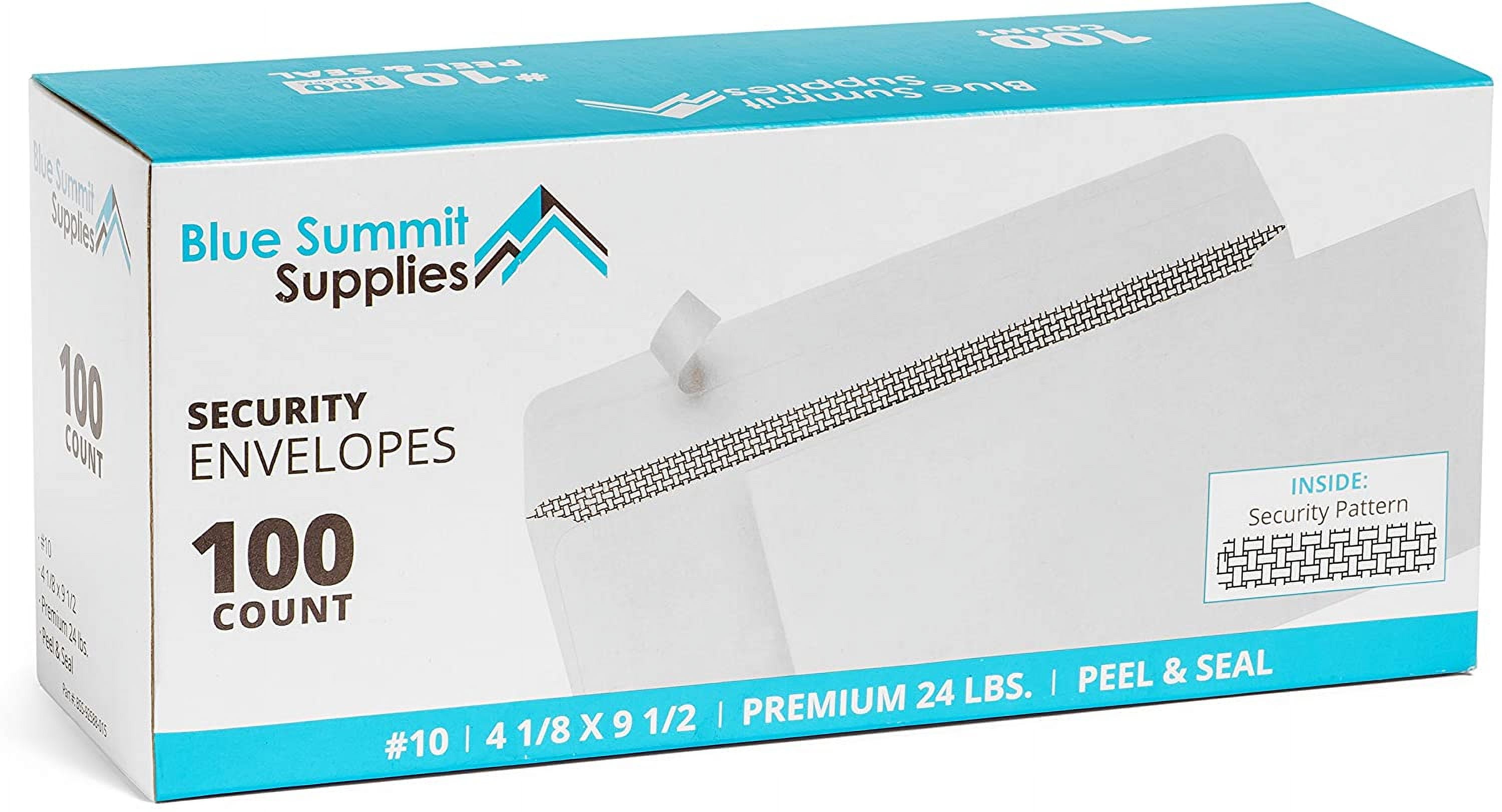 100 No. 10 Self Seal Security Envelopes - Designed for Secure Mailing ...