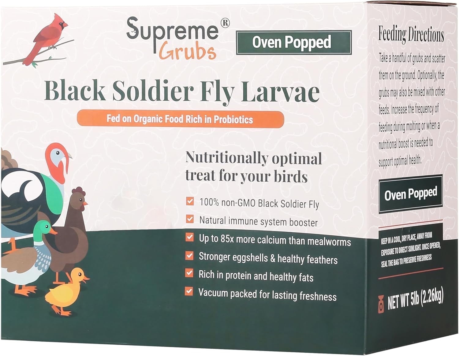 Supreme Grubs Dried Black Soldier Fly Larvae Chicken Treats 5LB – High ...