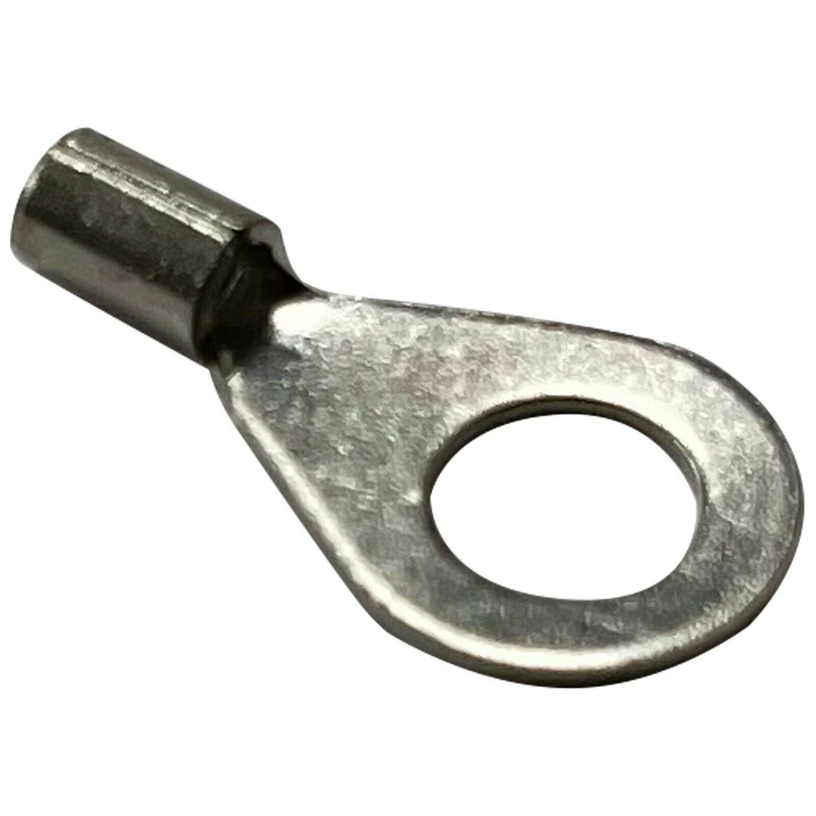 (100) Non-Insulated 16-14 AWG Gauge Ring Connector 1/4" Stud Electrical ...