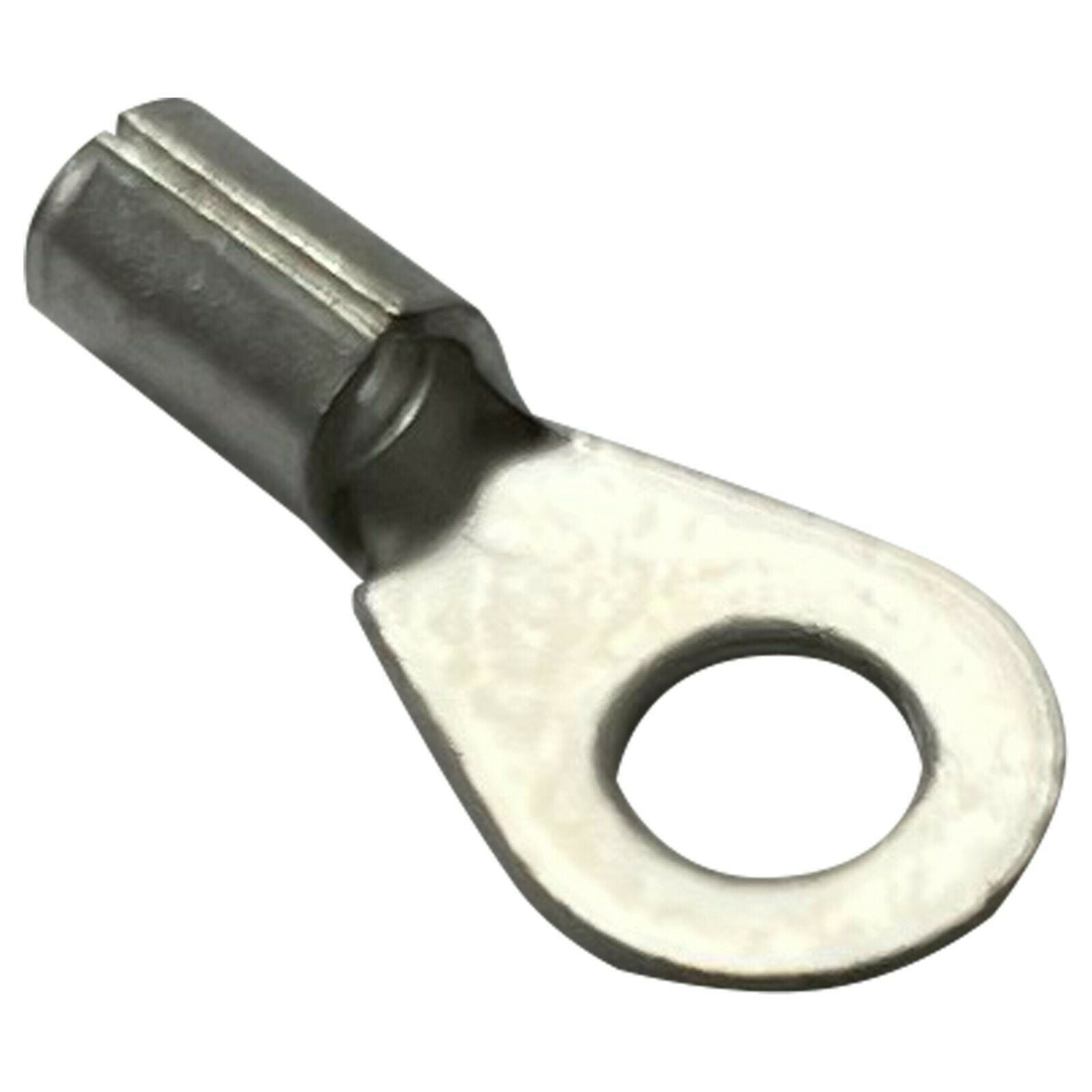 (100) Non-Insulated 16-14 AWG Gauge Ring Connector #8 Stud Electrical Wire Terminal - USA ...