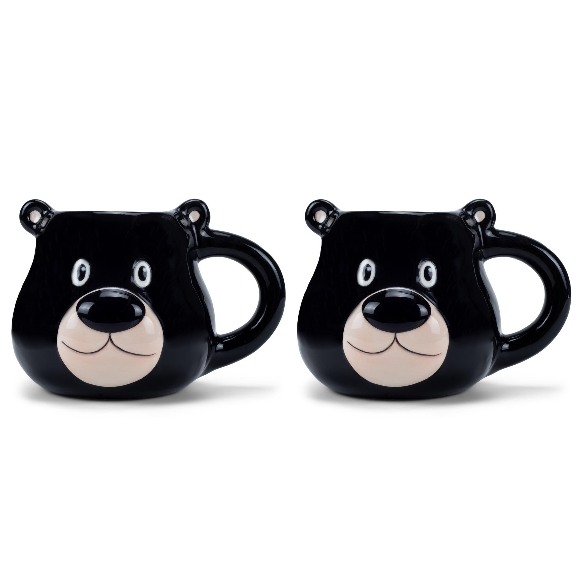 100 North Black Bear 20 ounce Glossy Ceramic Character Mugs Pack of 2 ...