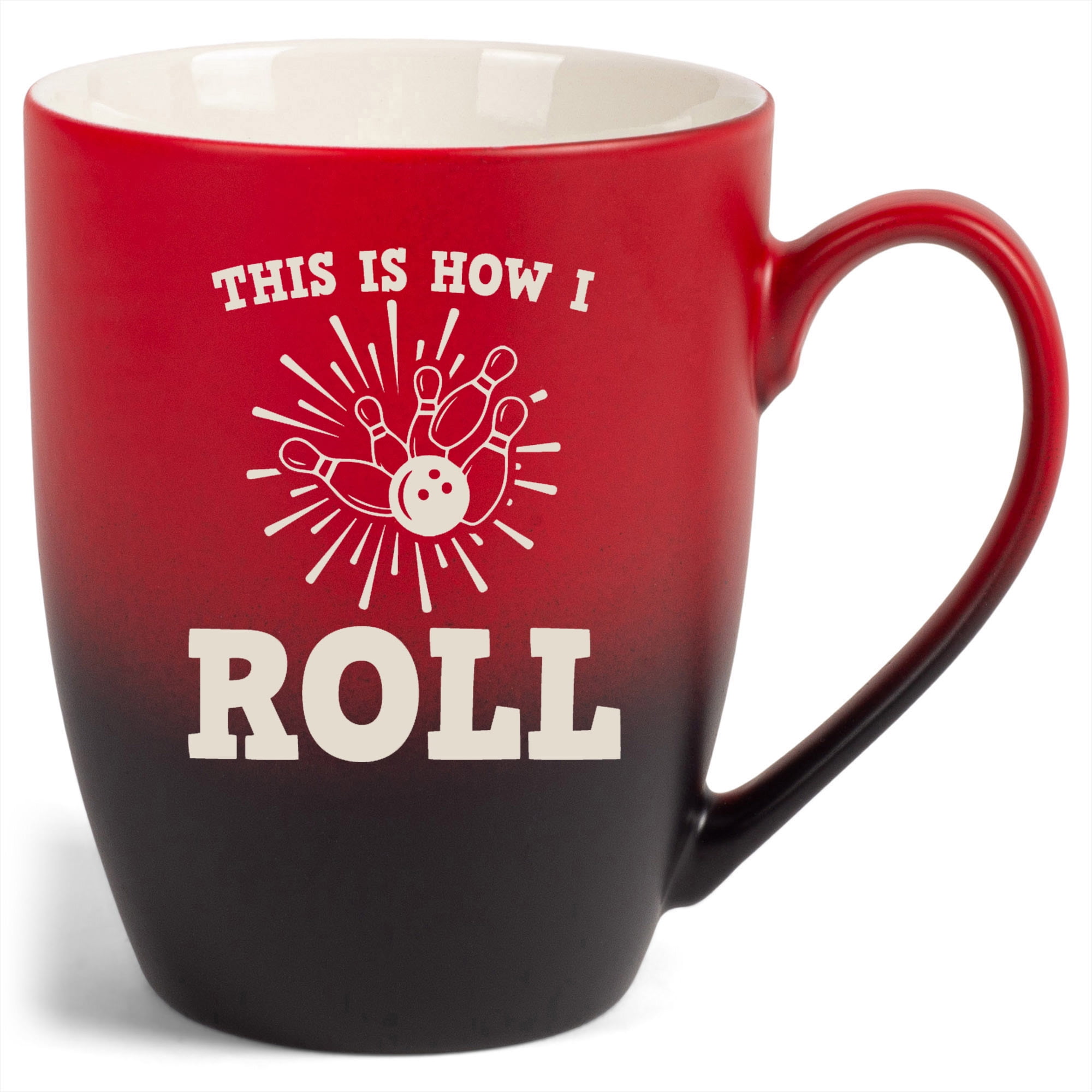 100 North Bowling Pin Design 10 Ounce Red and Black Two Toned Ombre ...