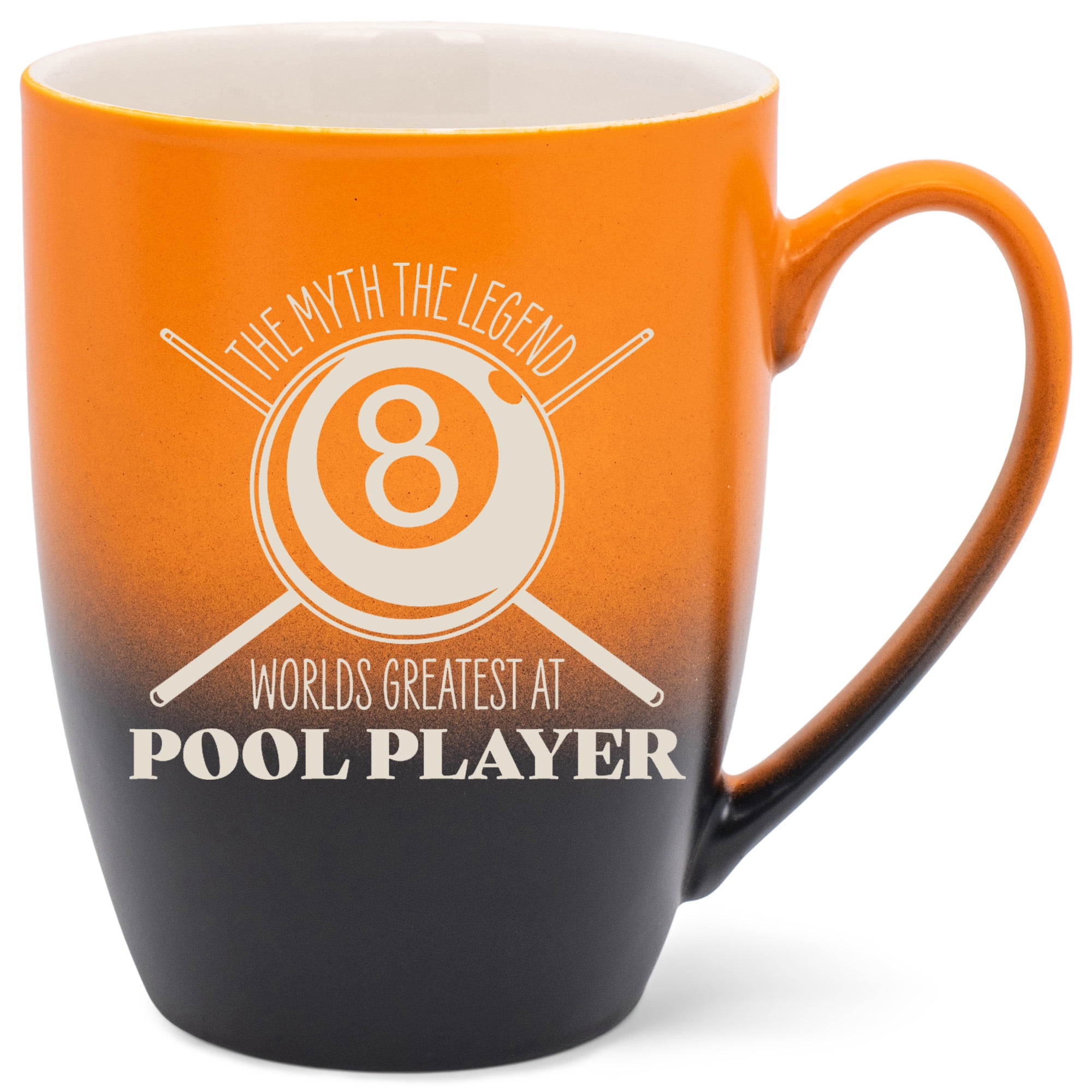 100 North Eight Ball Billiards Design 10 Ounce Orange and Black Two ...