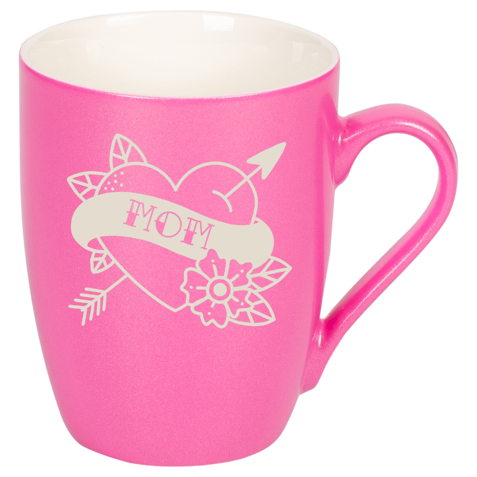 100 North Floral Heart 10 Ounce Pink Metallic Finish, Comfortably Fits ...