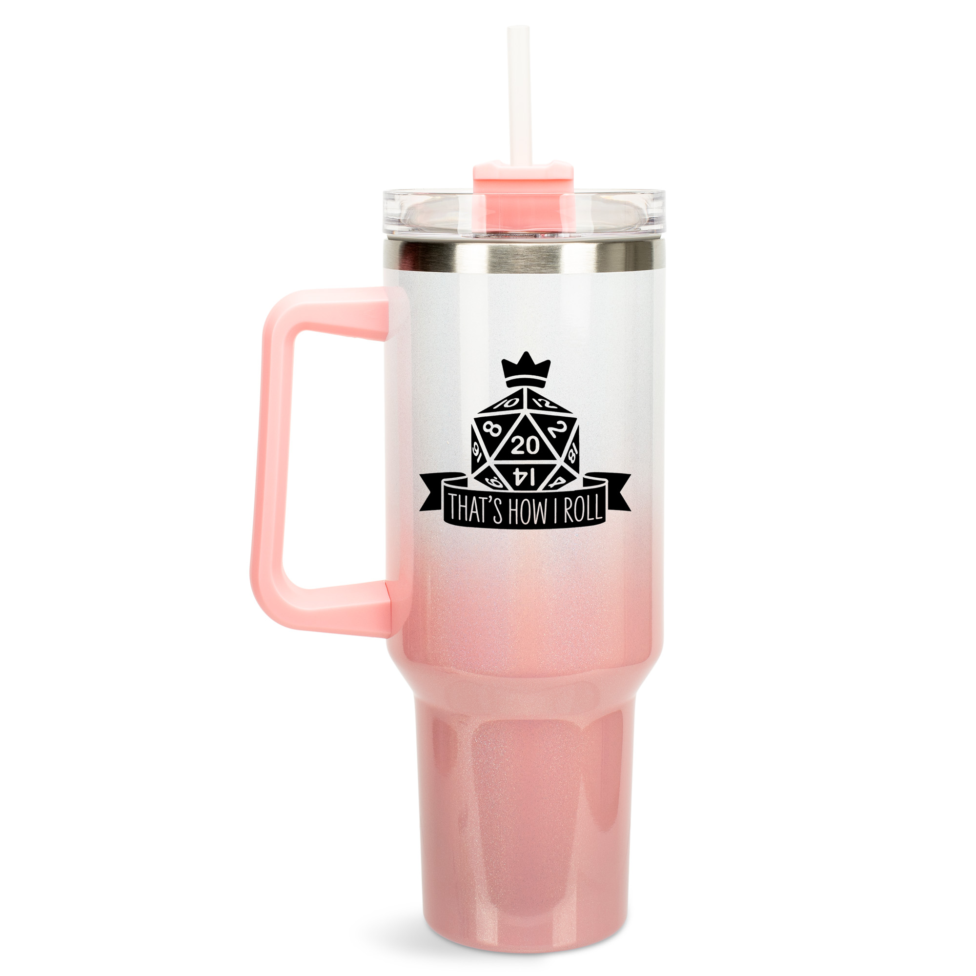 100 North How I Roll Nat 20 Dice Role Playing Game Wrap-Around 40 Oz ...