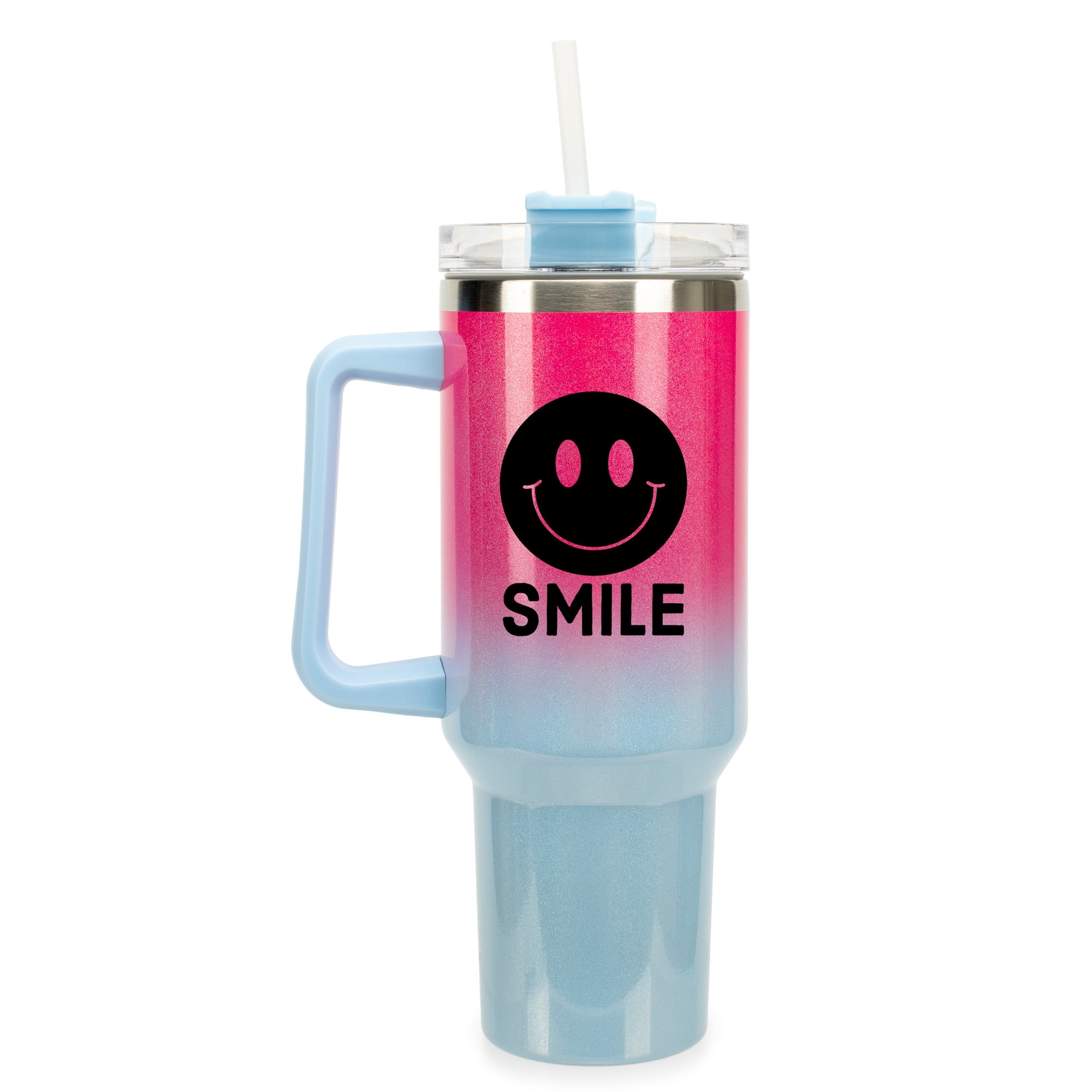 100 North Smile Happy Face Hippie Wrap-Around 40 Oz. Stainless Steel ...
