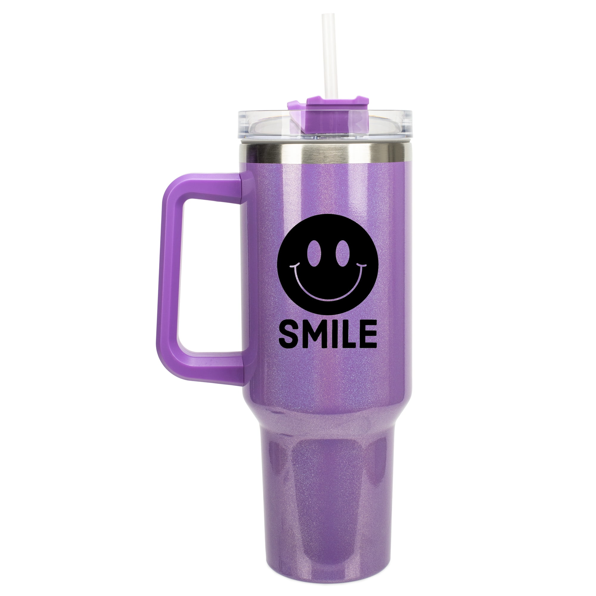 100 North Smile Happy Face Hippie Wrap-Around 40 Oz. Stainless Steel ...
