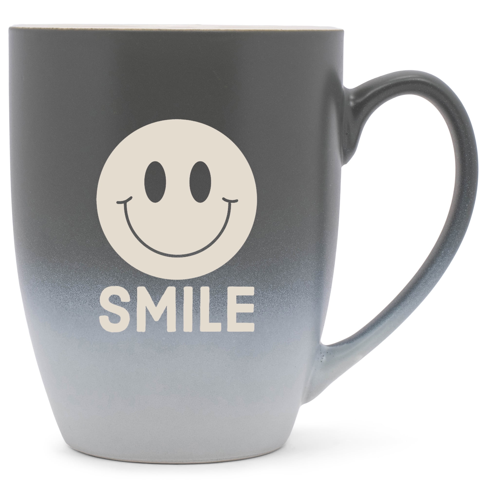 100 North Smiley Face 10 Ounce Gray and White Two Toned Ombre ...