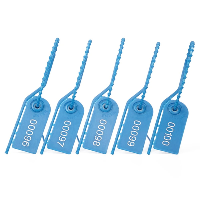 100 Numbered Plastic Security Seals Tamper Proof Tags Pull Ties Secure ...