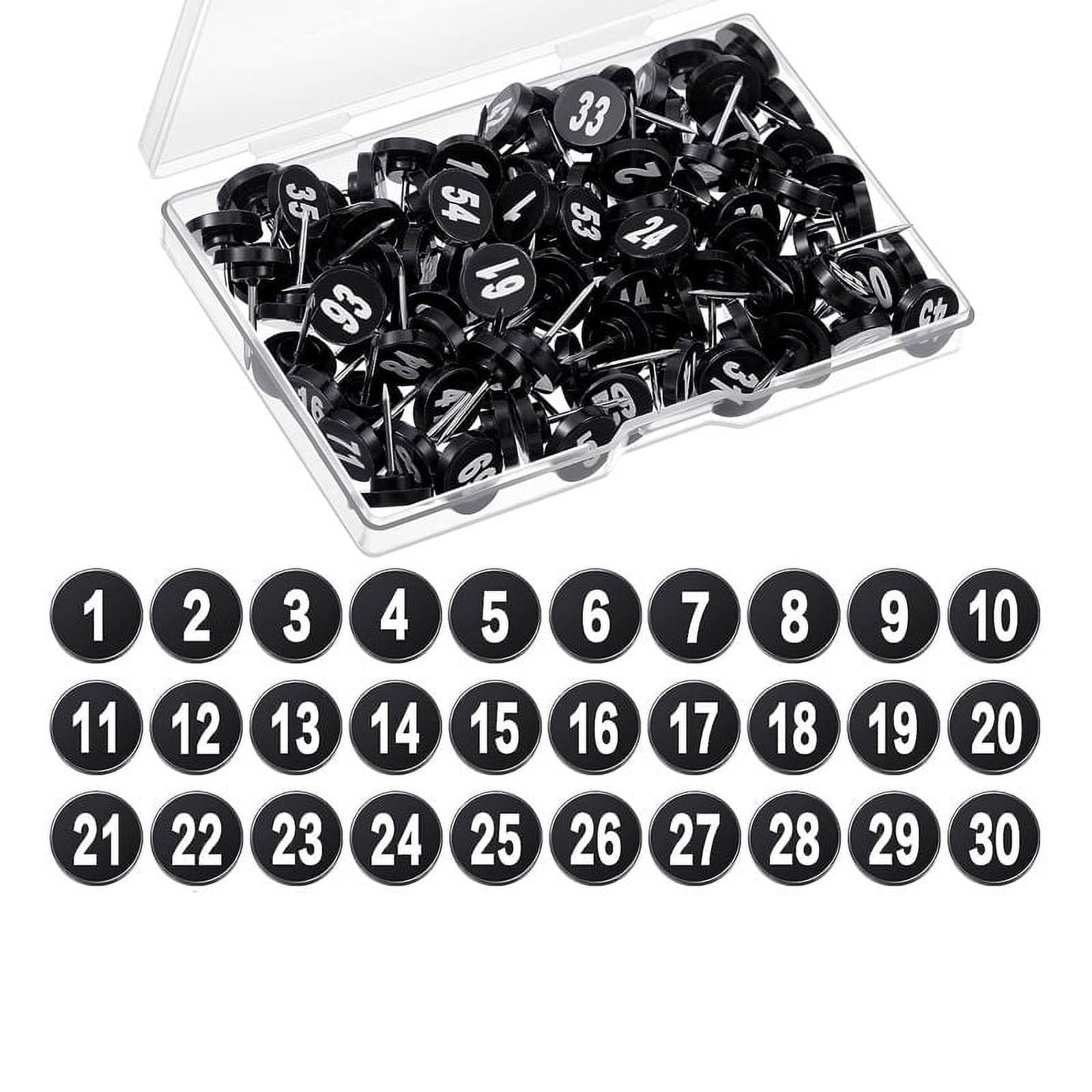 100 Numbered Thumbtacks, Digital Thumbtacks, 1-100 Drawing Thumbtacks ...