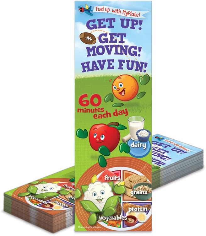 100 Nutrition Bookmarks for Kids | Active Kids MyPlate Bookmarks | 2 ½ ...