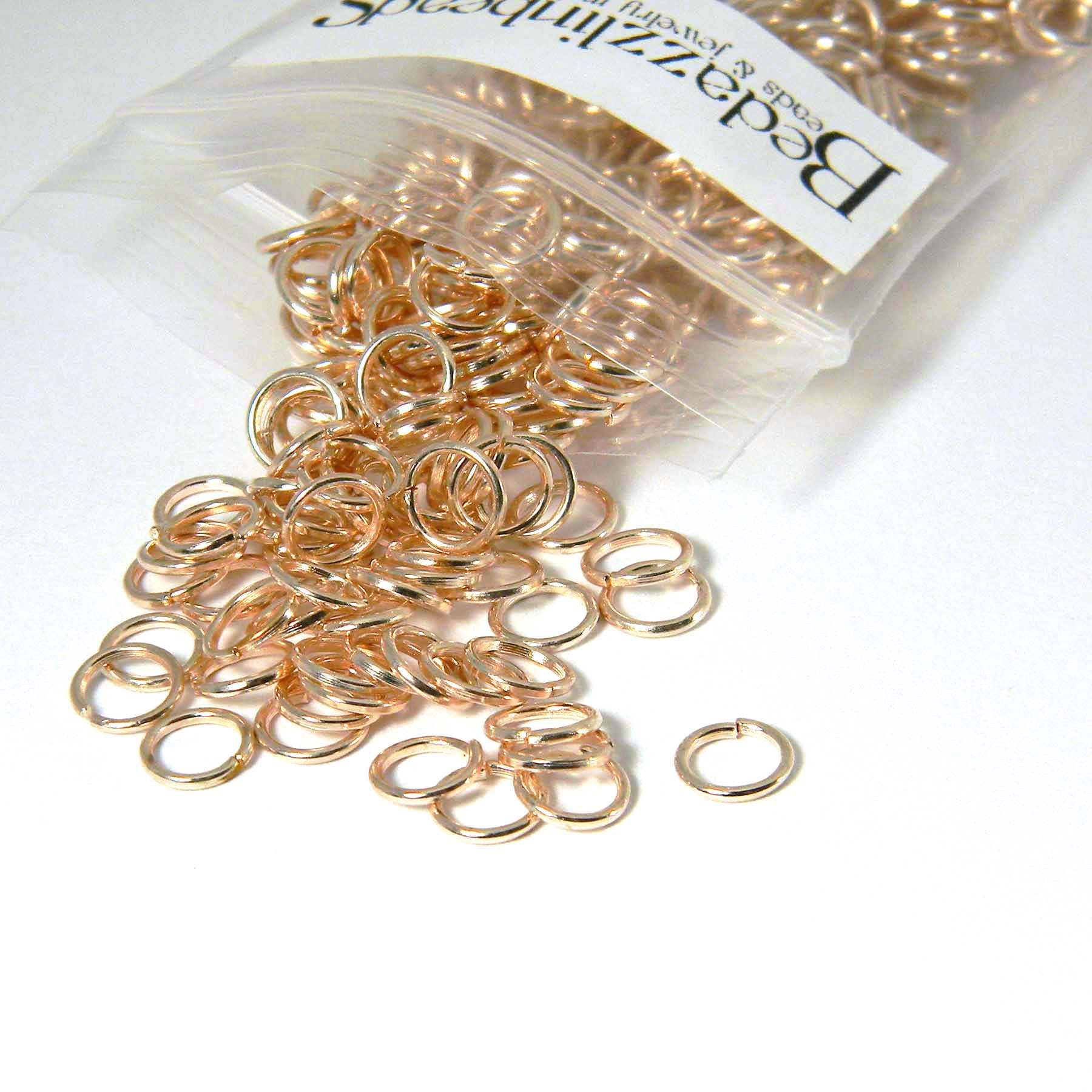 100 Open Rose Gold Plated 20 Gauge Round Jump Rings Jewelry Jumpring ...