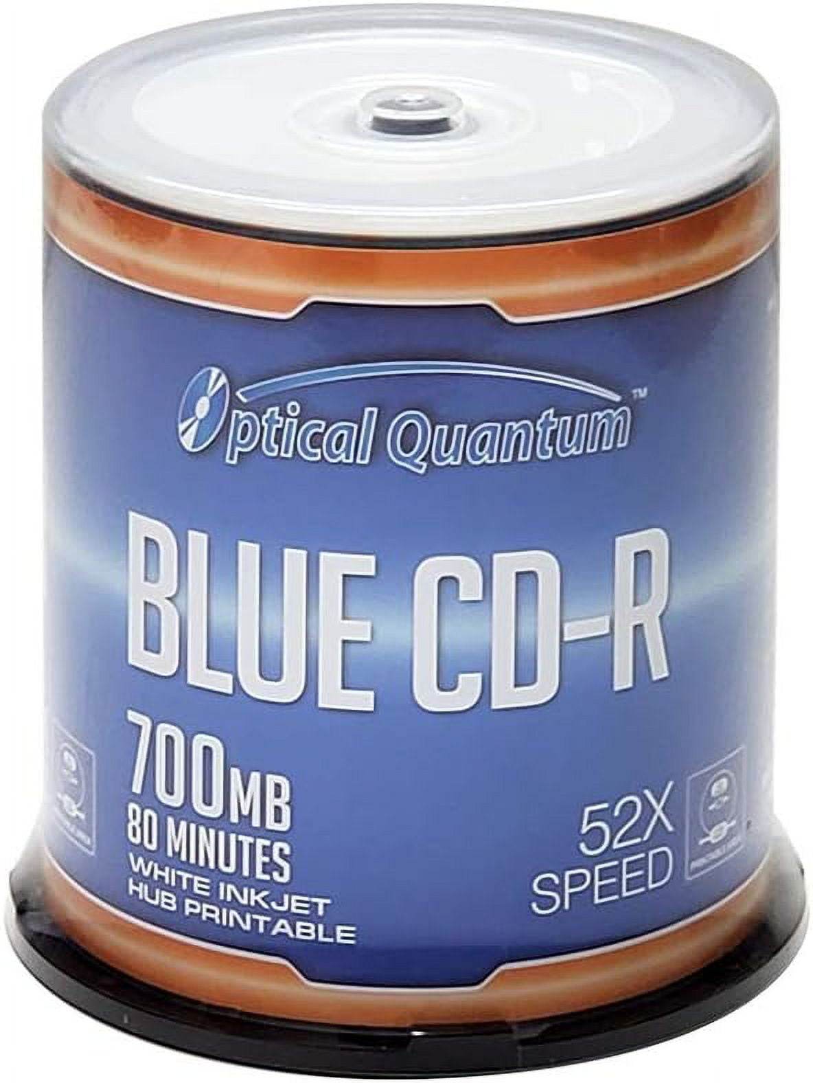 100 Optical Quantum 52X CD-R 700MB 80Min White Inkjet Hub Printable Data Disc OQCD52BWIPH-BX ...