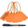 100 Orange Blank Plastic Tags for Labeling Waterproof Hanging Labels ...