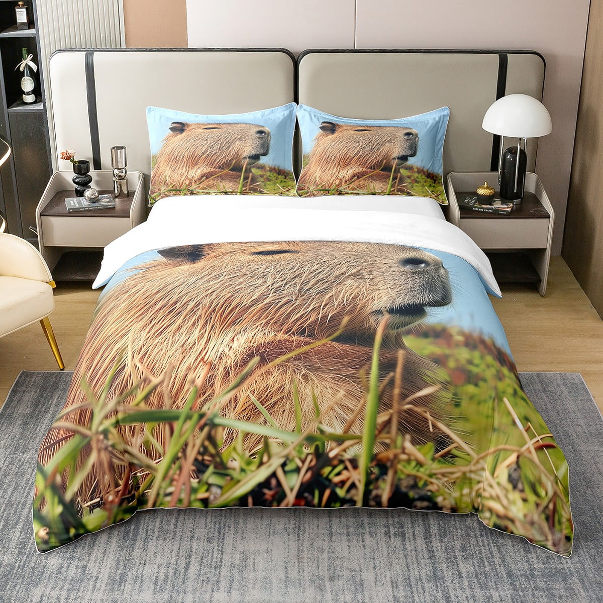100% Organic Cotton 3D Funny Capybara Duvet Cover For Teenager Cute ...