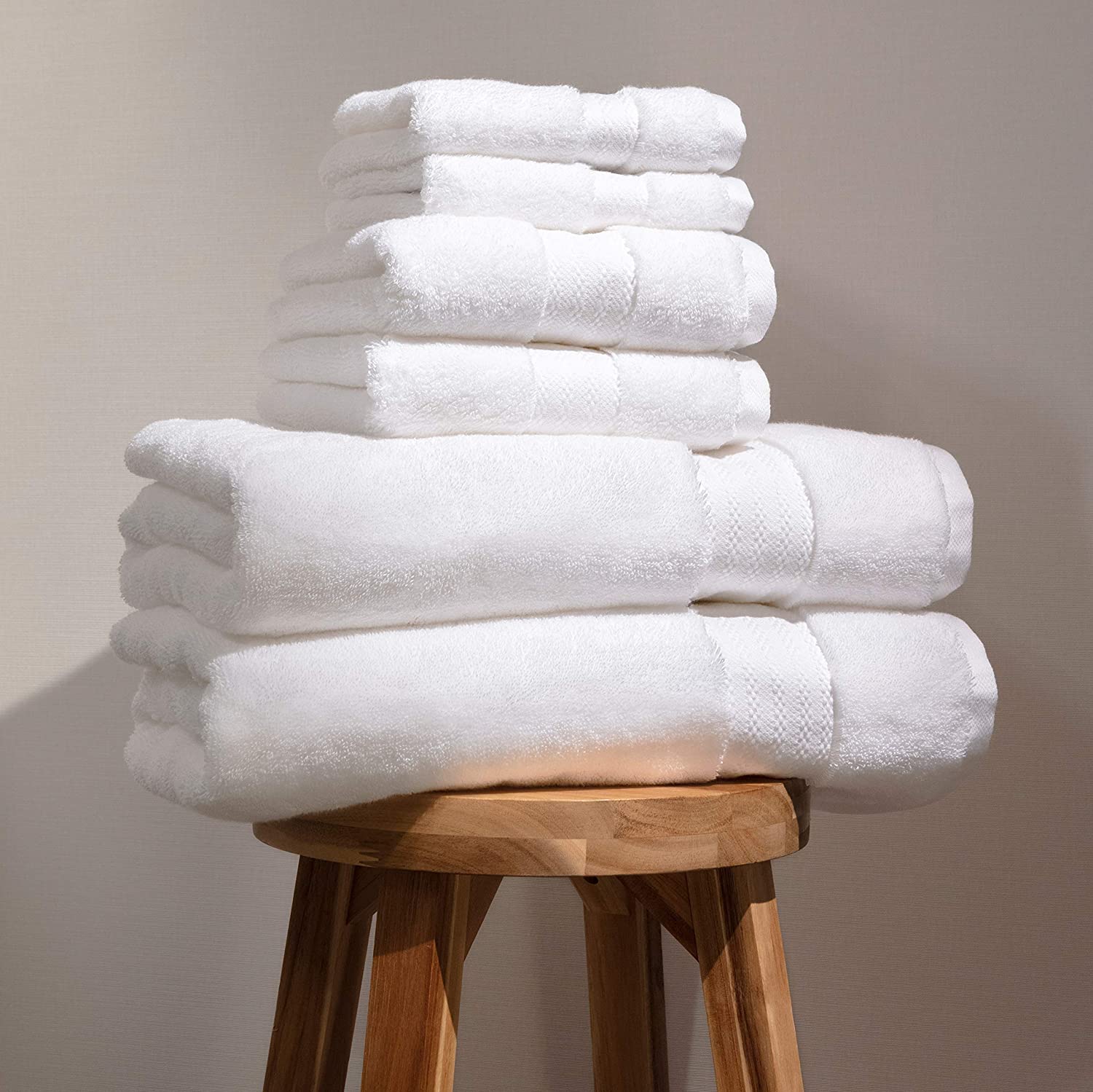 100% Organic Cotton Bath Towel Set | Bathroom Luxury Towel Set of 6 ...