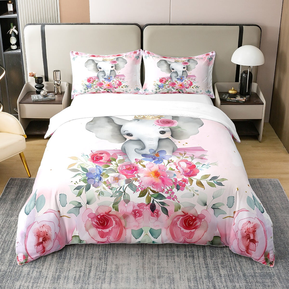 100% Organic Cotton Elephant Comforter Cover Twin Size,Elephant Queen ...